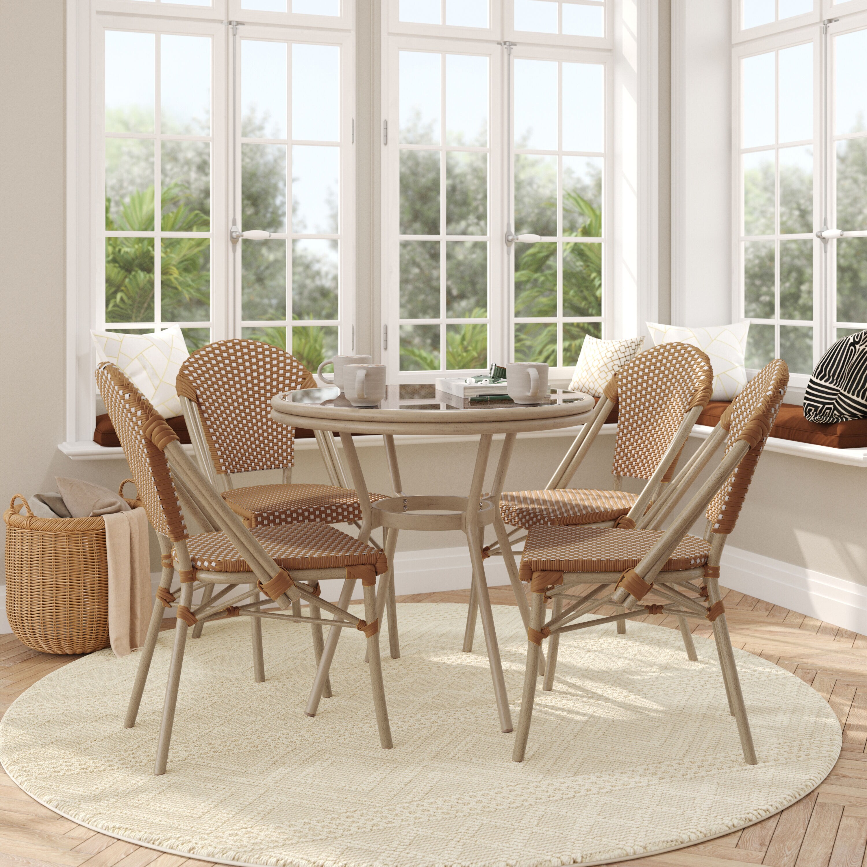 Flash Furniture Lourdes Indoor/Outdoor Commercial Bistro 31.5-in Table ...