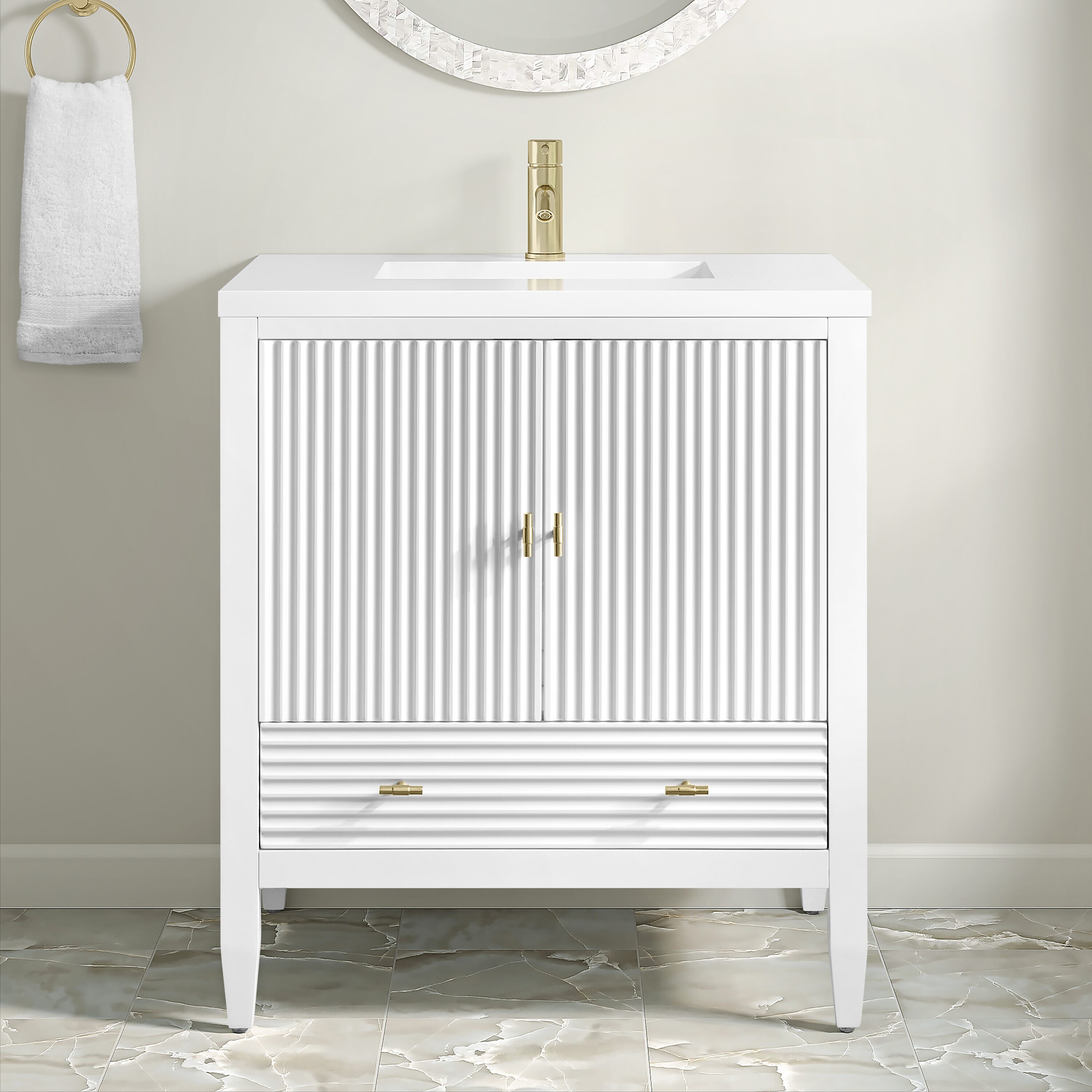 James Martin Vanities Myrrin 30-in Bright White Undermount Single Sink ...