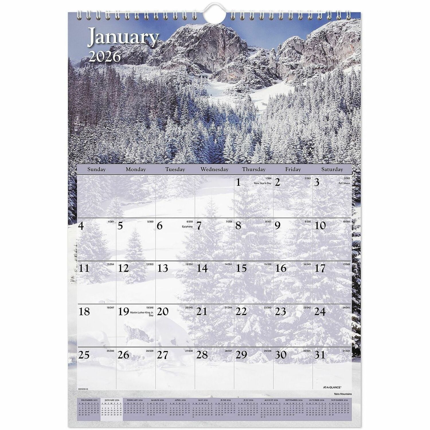 AT-A-GLANCE Scenic Monthly Wall Calendar Landscape Photography 12 x 17 ...