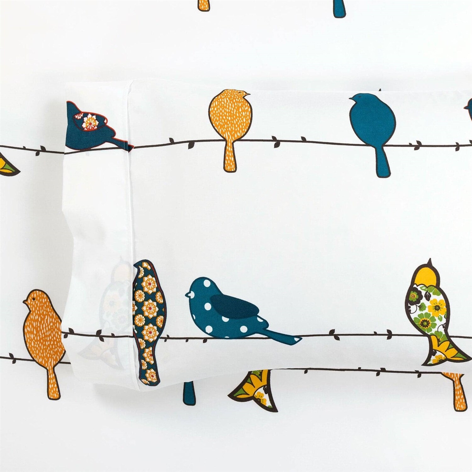Slickblue King/ Queen- Polyester- Teal Yellow White- 6-Piece Bed Sheets ...