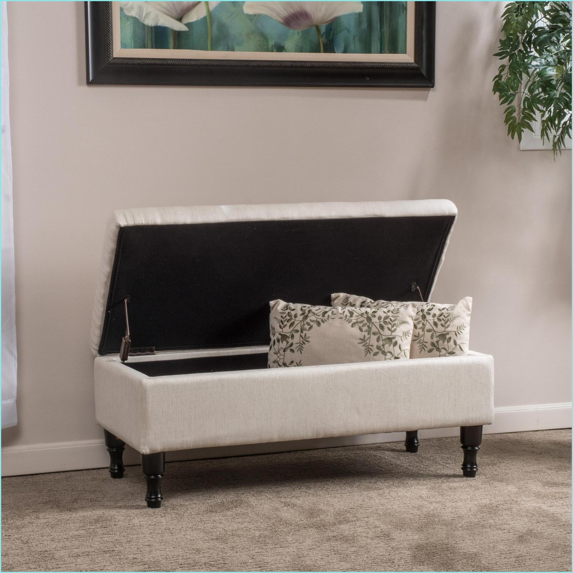 Watnature Ottoman Large Storage Bench with Tufted Top Solid Wood Legs ...