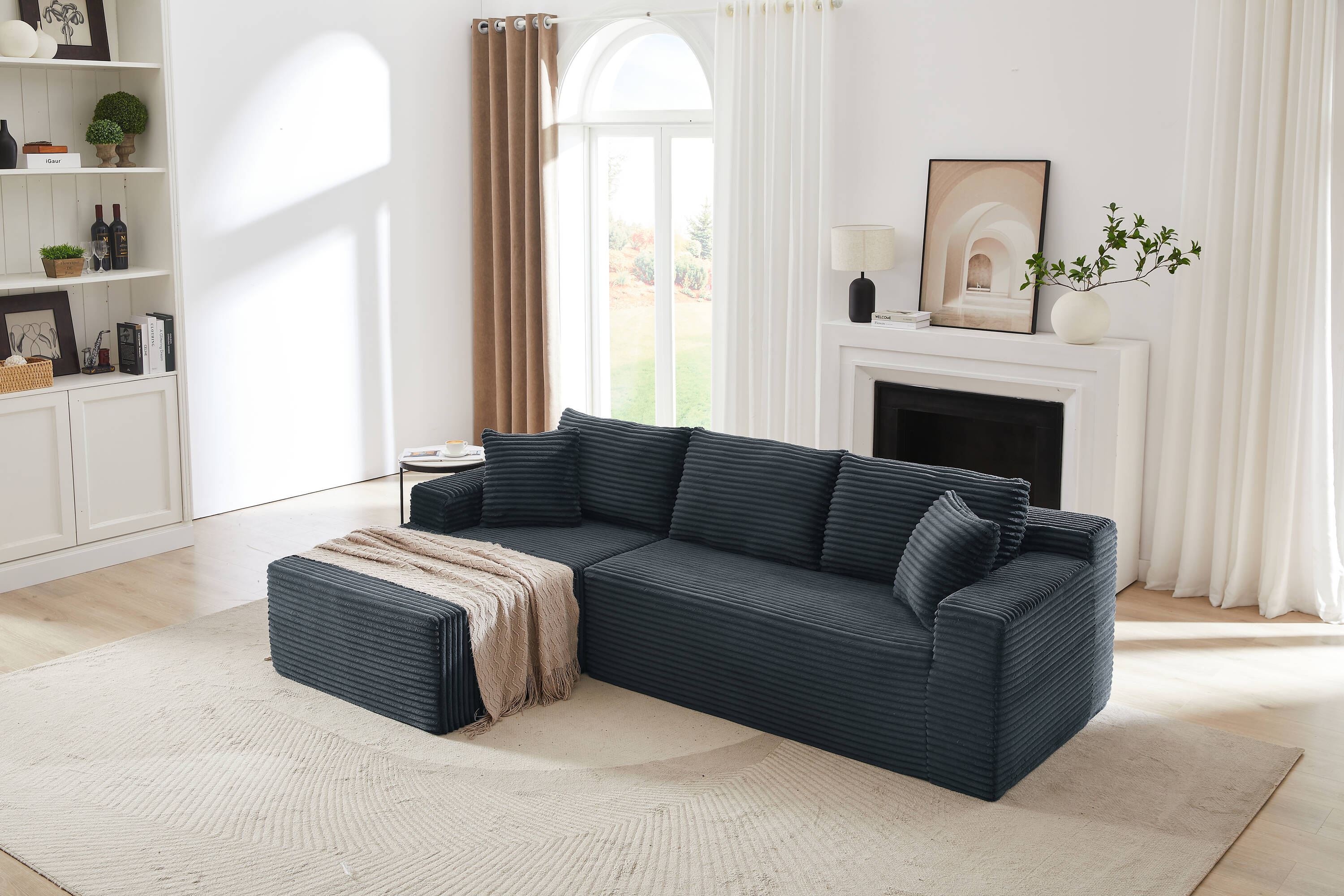 Siavonce 103-in W Modern DARK GREY 6+seats Sectional in the Couches ...