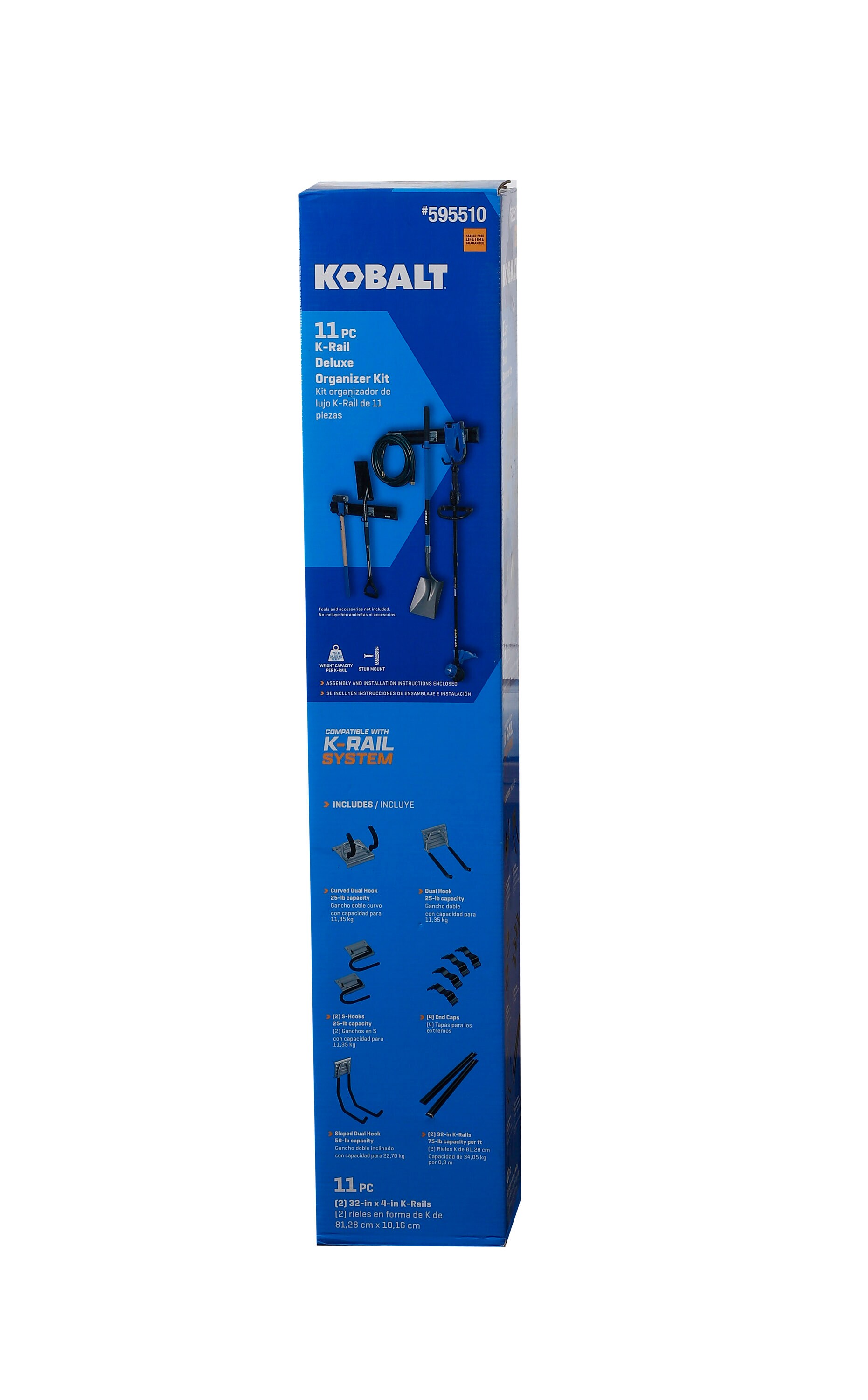 Kobalt 11-Piece 7.1-in Gray and Black Plastic Multipurpose Storage Rail ...