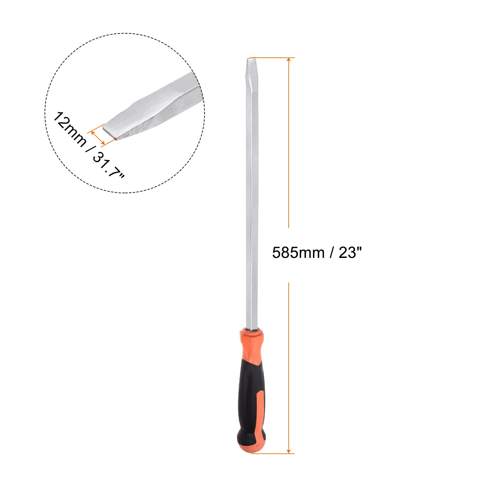 Harfington 2pcs Slotted Screwdriver 12mm Flat Head Impact Demolition ...