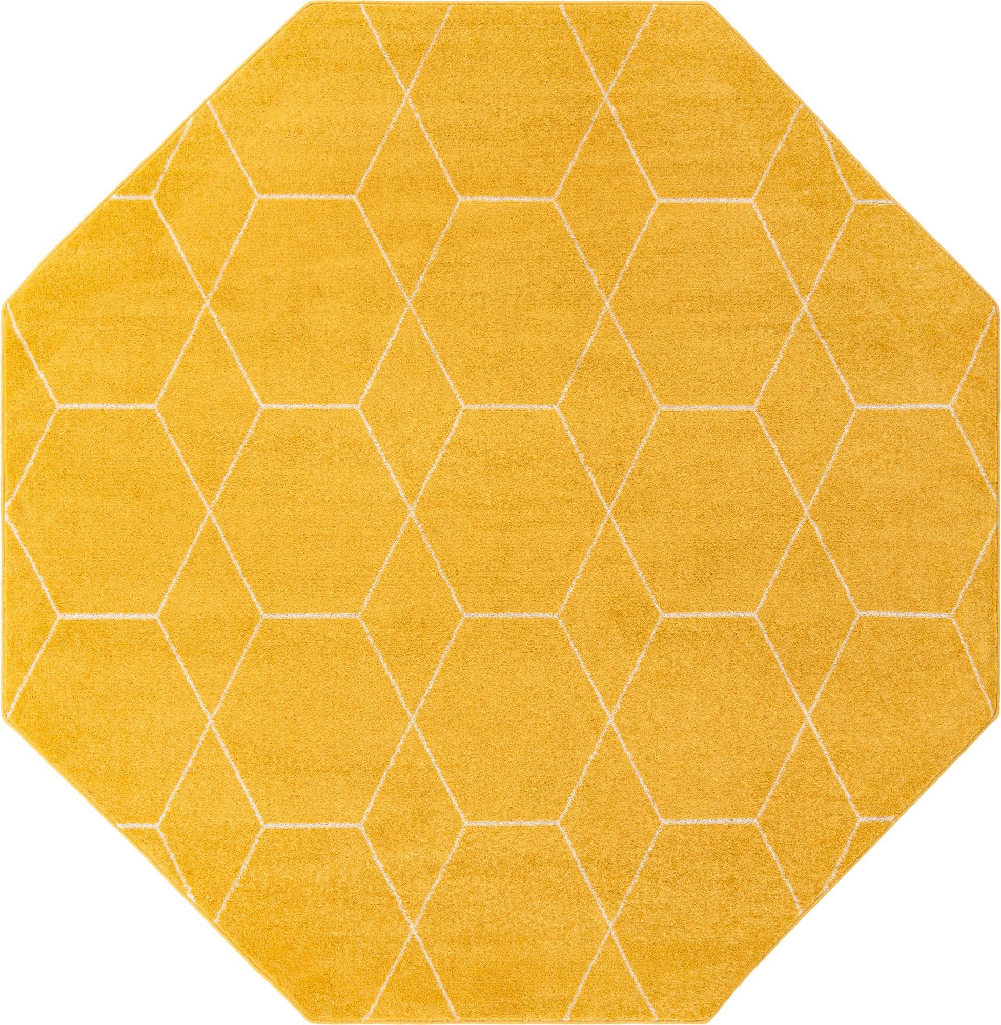 Unique Loom Trellis Frieze 8 X 8 (ft) Yellow Octagonal Indoor Trellis ...