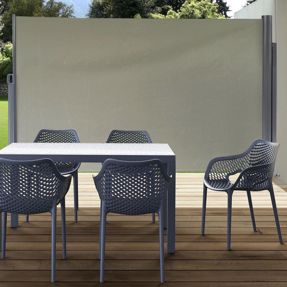 Sunnydaze Decor Patio Retractable Privacy Wall Outdoor Folding Screen ...