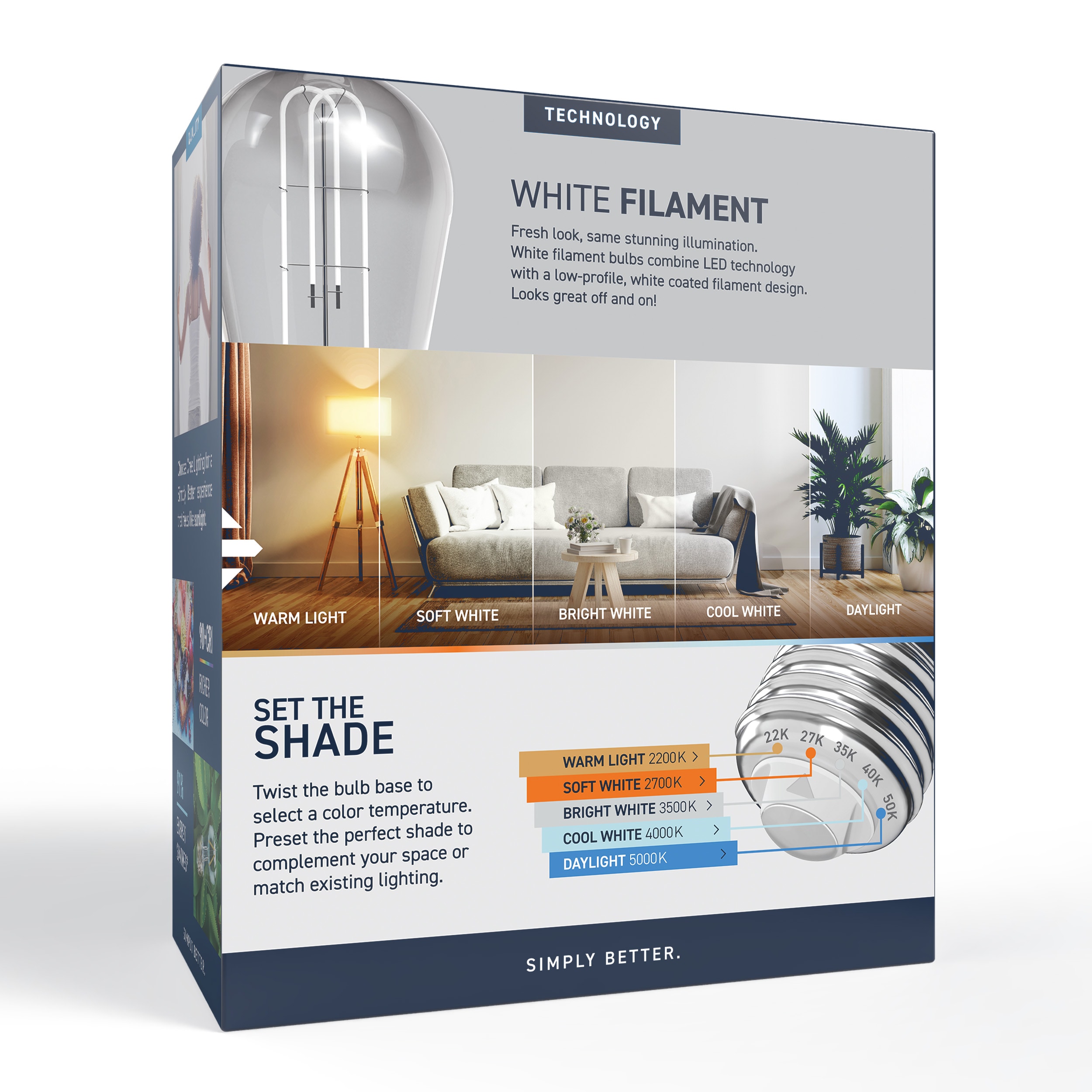 Cree Lighting 60 -Watt EQ ST19 Switchable white Medium screw base E26 ...