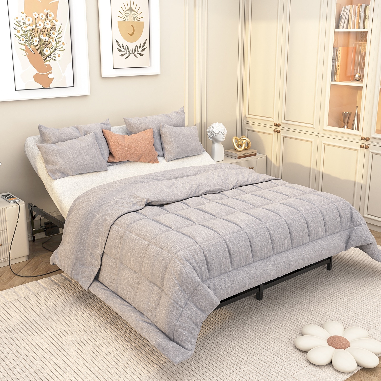 Pocassy Queen Black Metal Bed Frame in the Beds department at Lowes.com