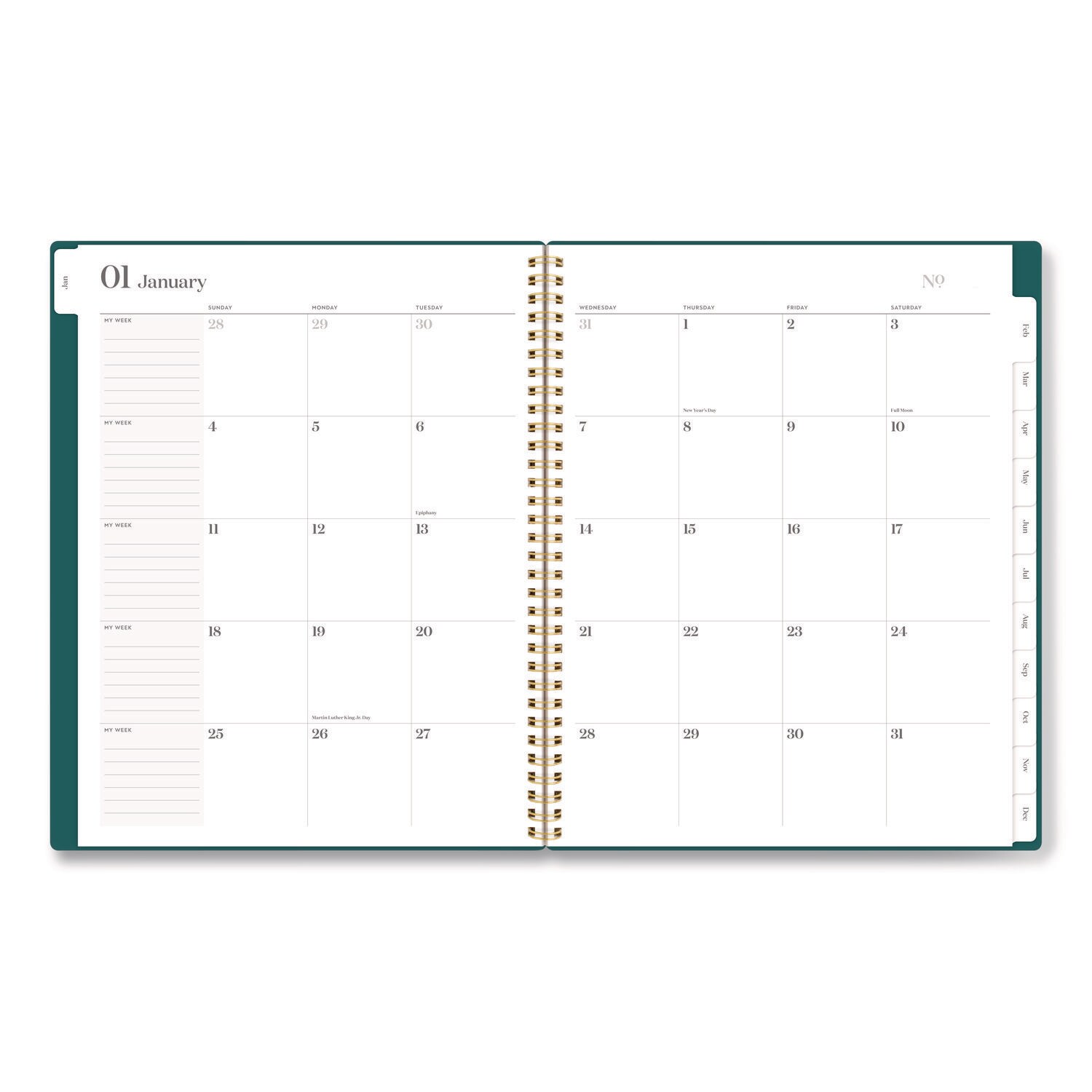 Cambridge WorkStyle Poly Monthly Planner 11 x 8.5 Teal Cover 12 Month ...