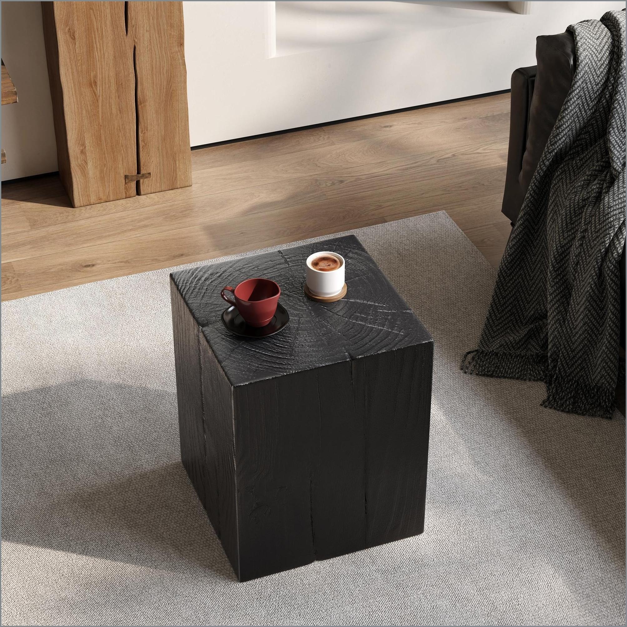 Watnature End Table Mesa de etimestremo 18 Distressed Wood-Look Indoor ...