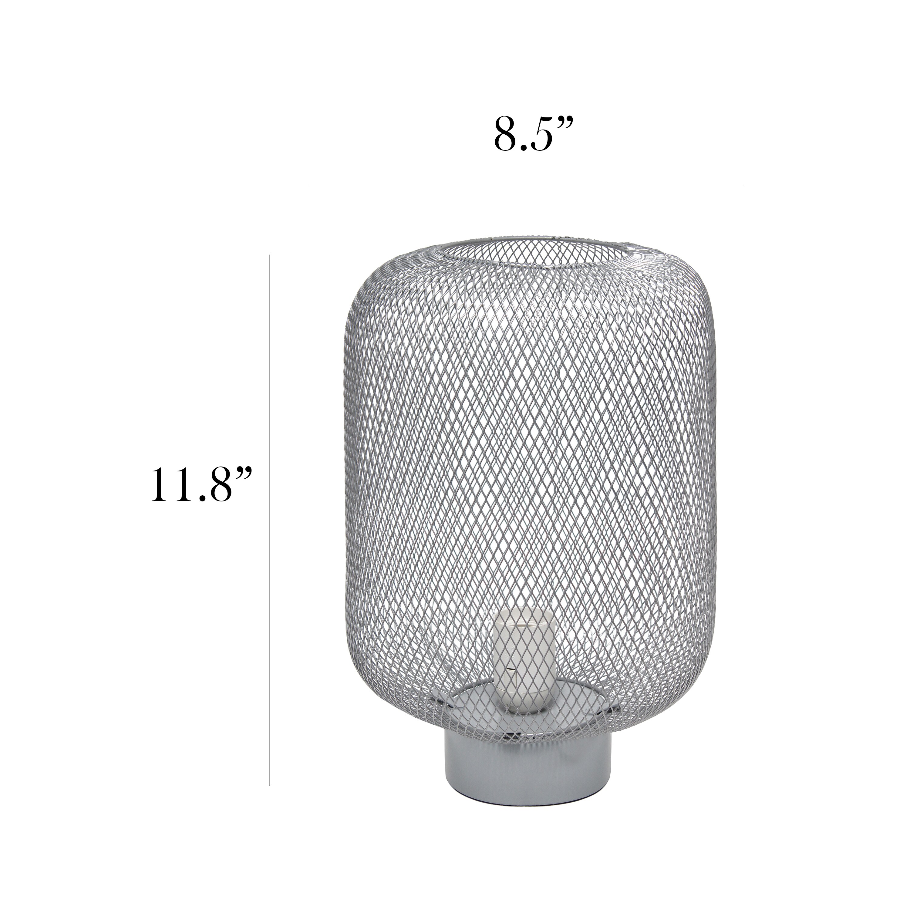 Simple Designs 11.8-inch Compact and Vintage Mesh Uplight Table Lamp ...