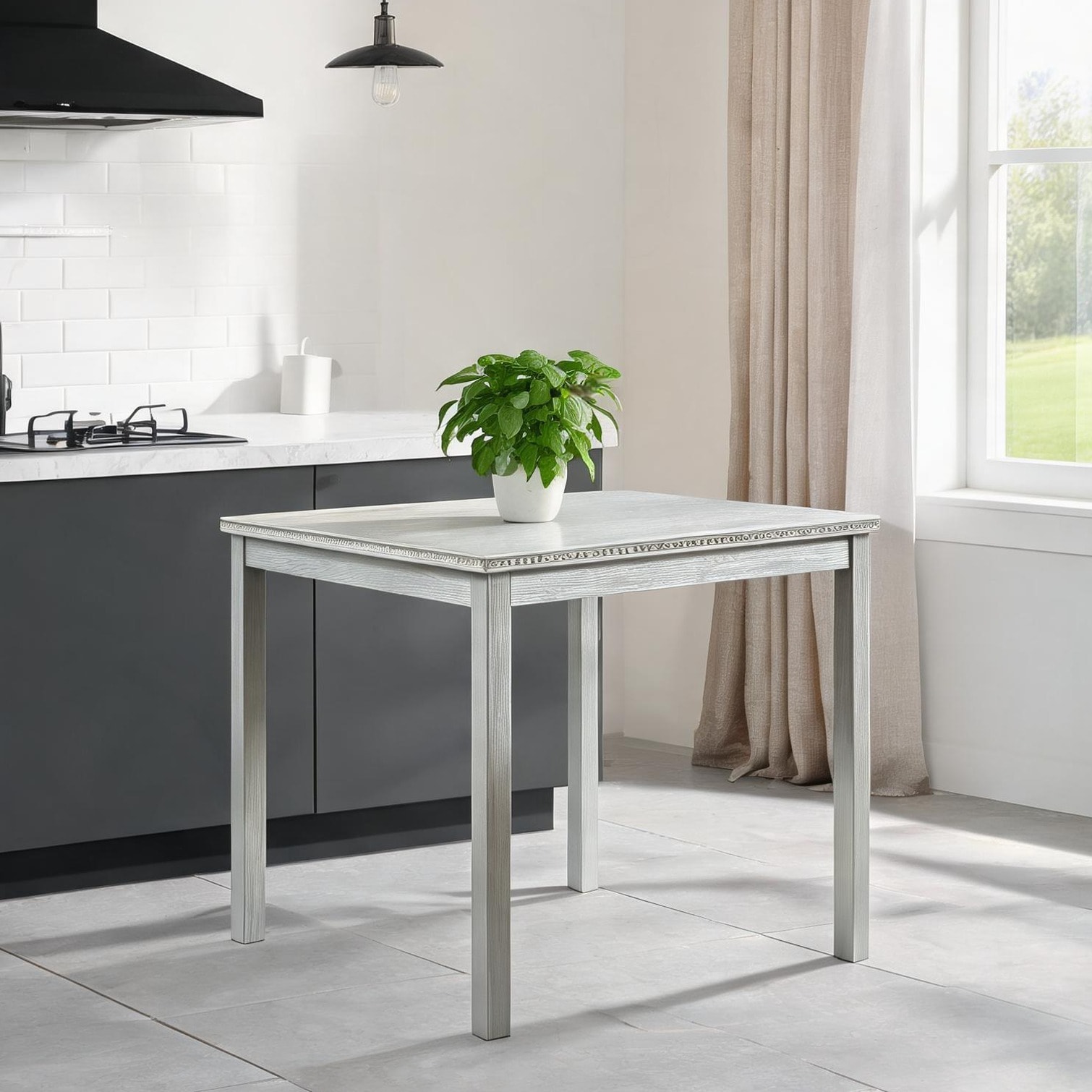 Watnature Solid Wood Square Dining Table for Small Spaces Seats 4 Cool ...