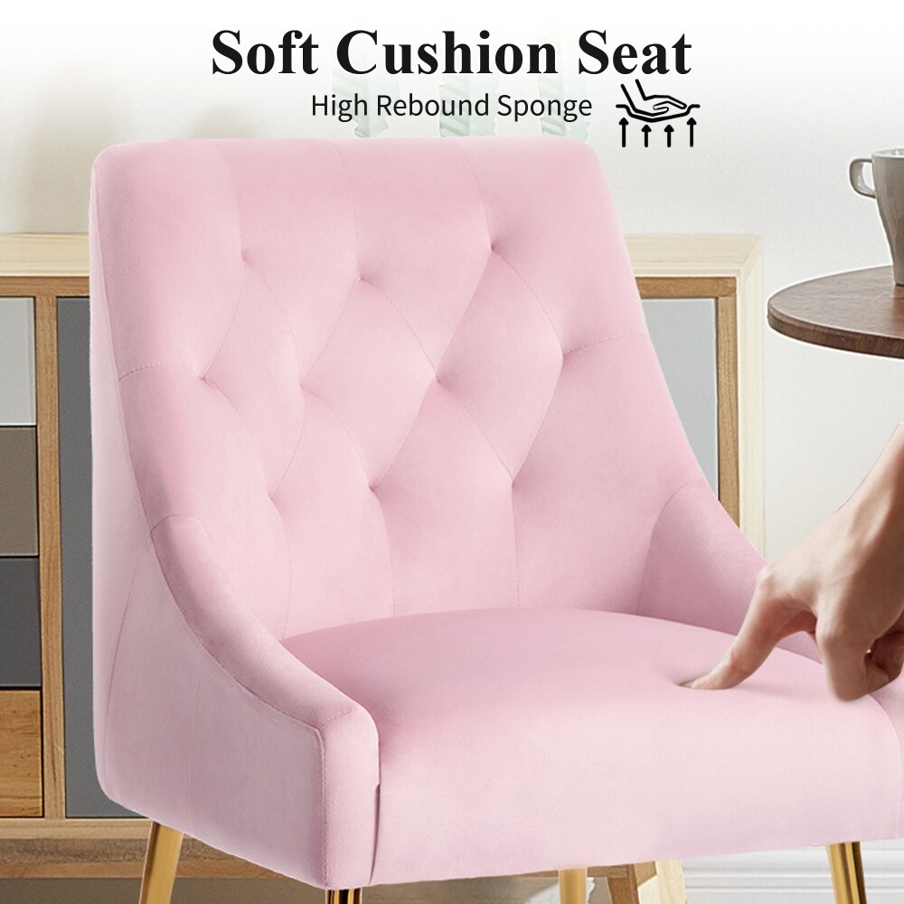 DYHOME Velvet Dining Chairs Set of 4 Mid Century Upholstered Chairs ...