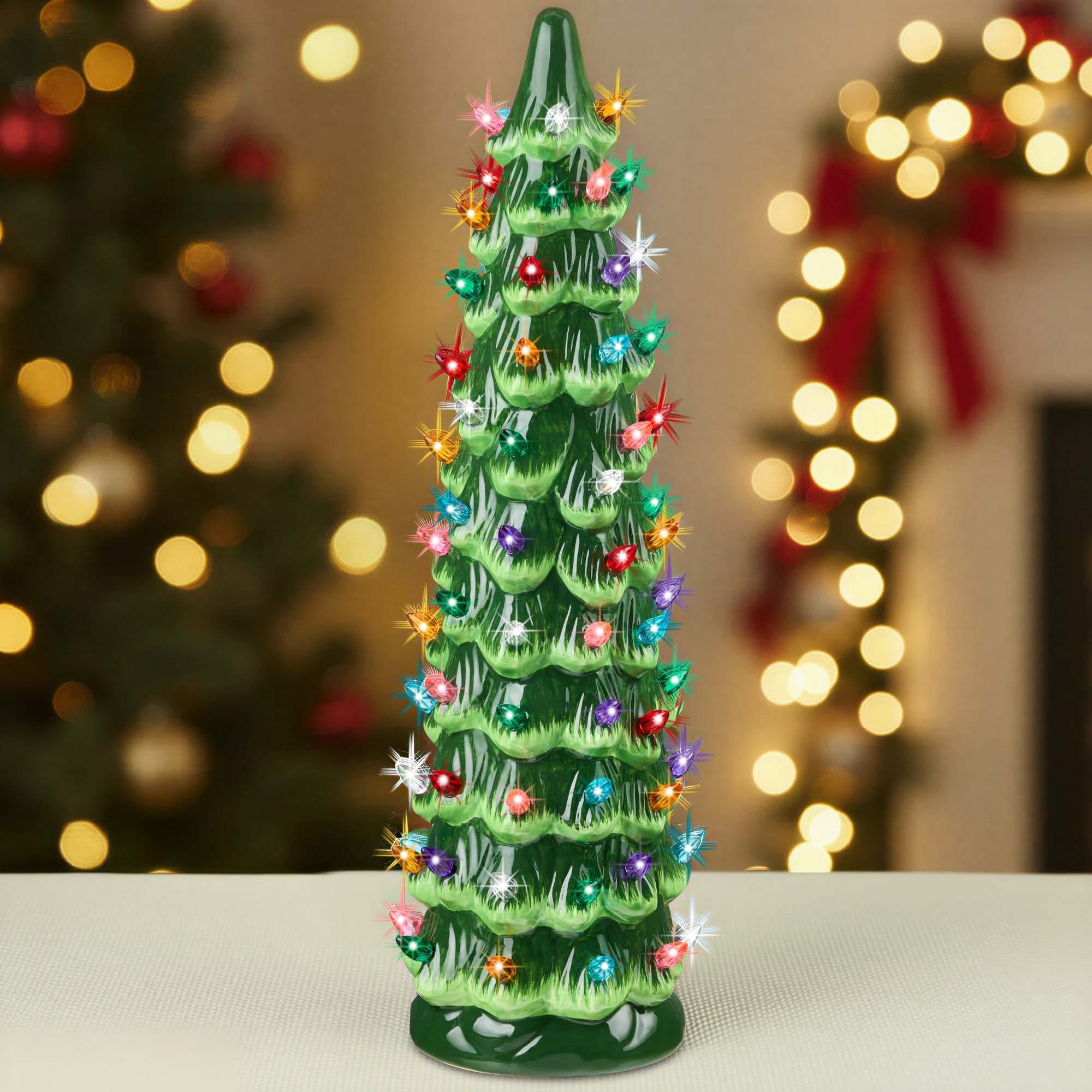 Best Choice Products Ceramic Christmas Tree 21in Hand-Painted Holiday ...