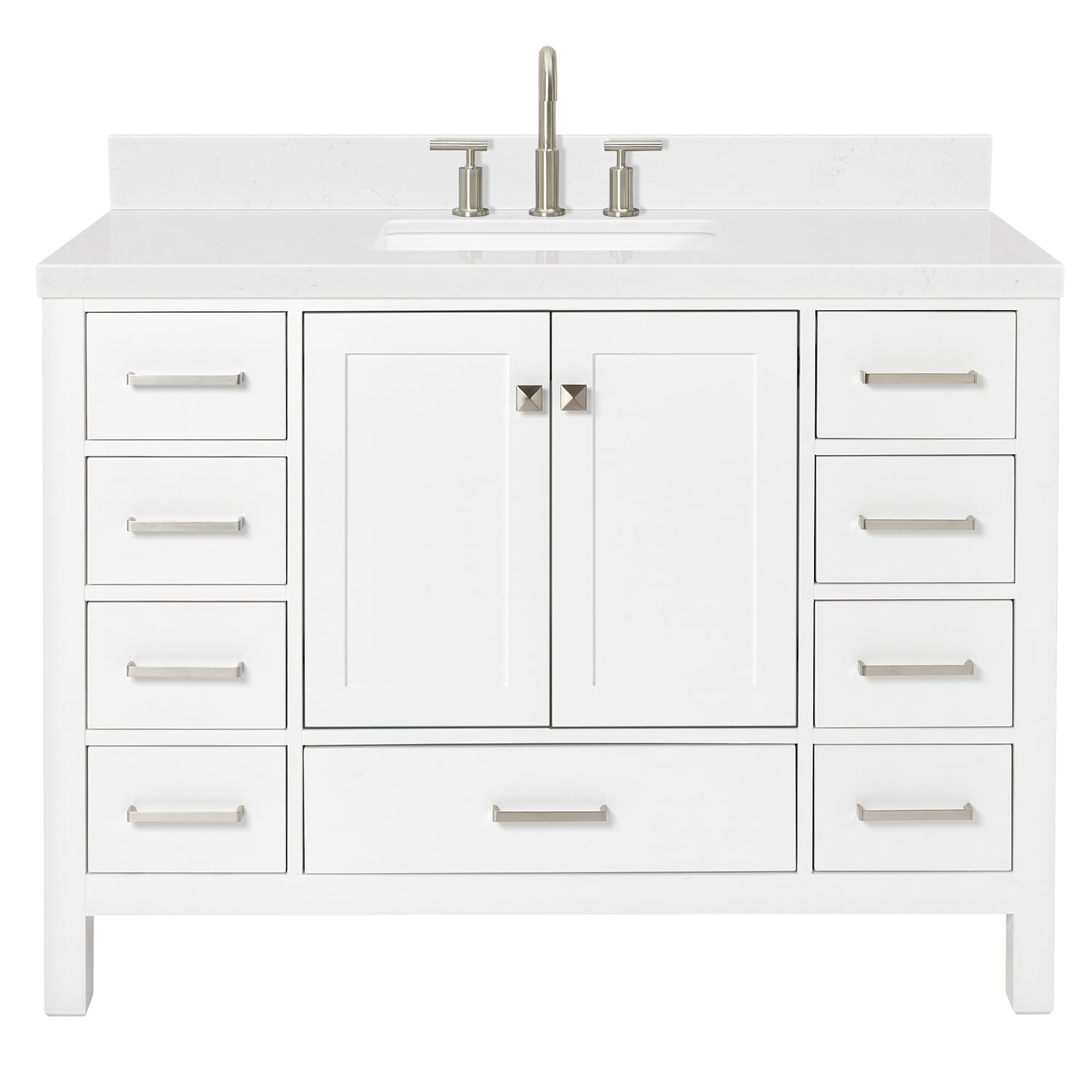 ARIEL Cambridge 48-in White Undermount Single Sink Bathroom Vanity with ...
