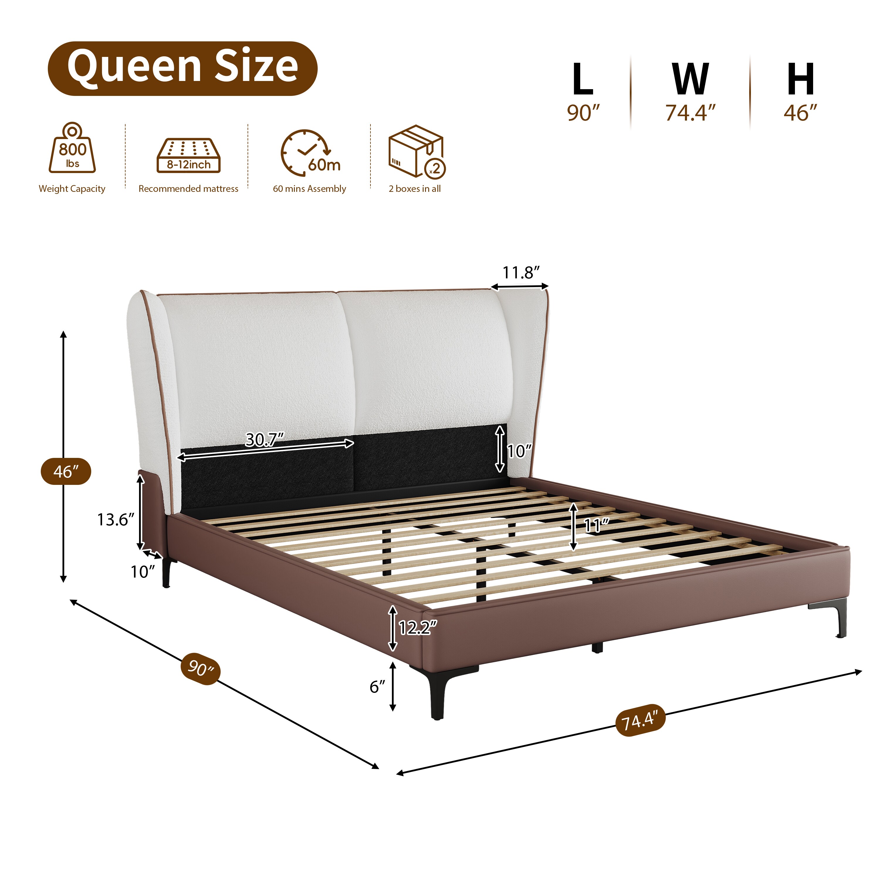 Christopher Knight Home Modern White PU Leather Upholstered Wood Frame ...