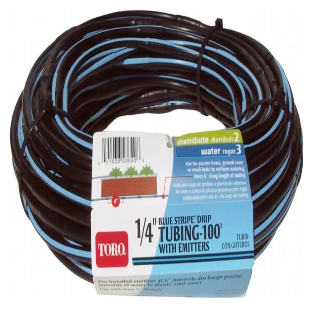 Toro Blue Stripe Polyethylene Drip Irrigation Emitter Tubing 1/4 in. D ...