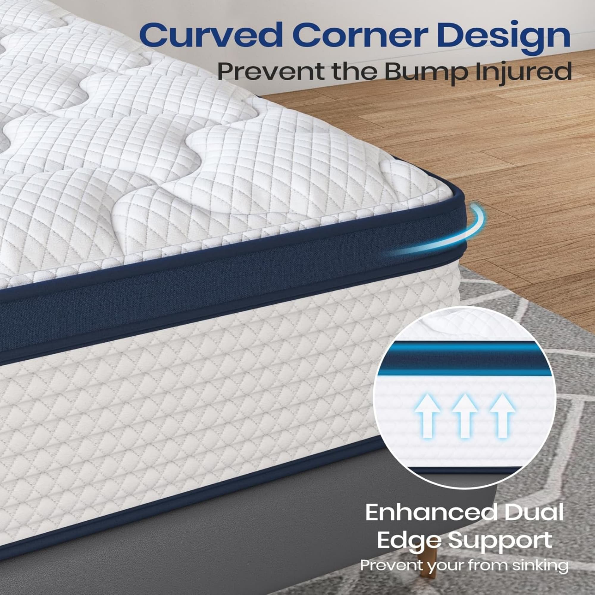 Lycvki 11-in Medium Queen Cooling Hybrid Memory Foam/Coil Blend ...