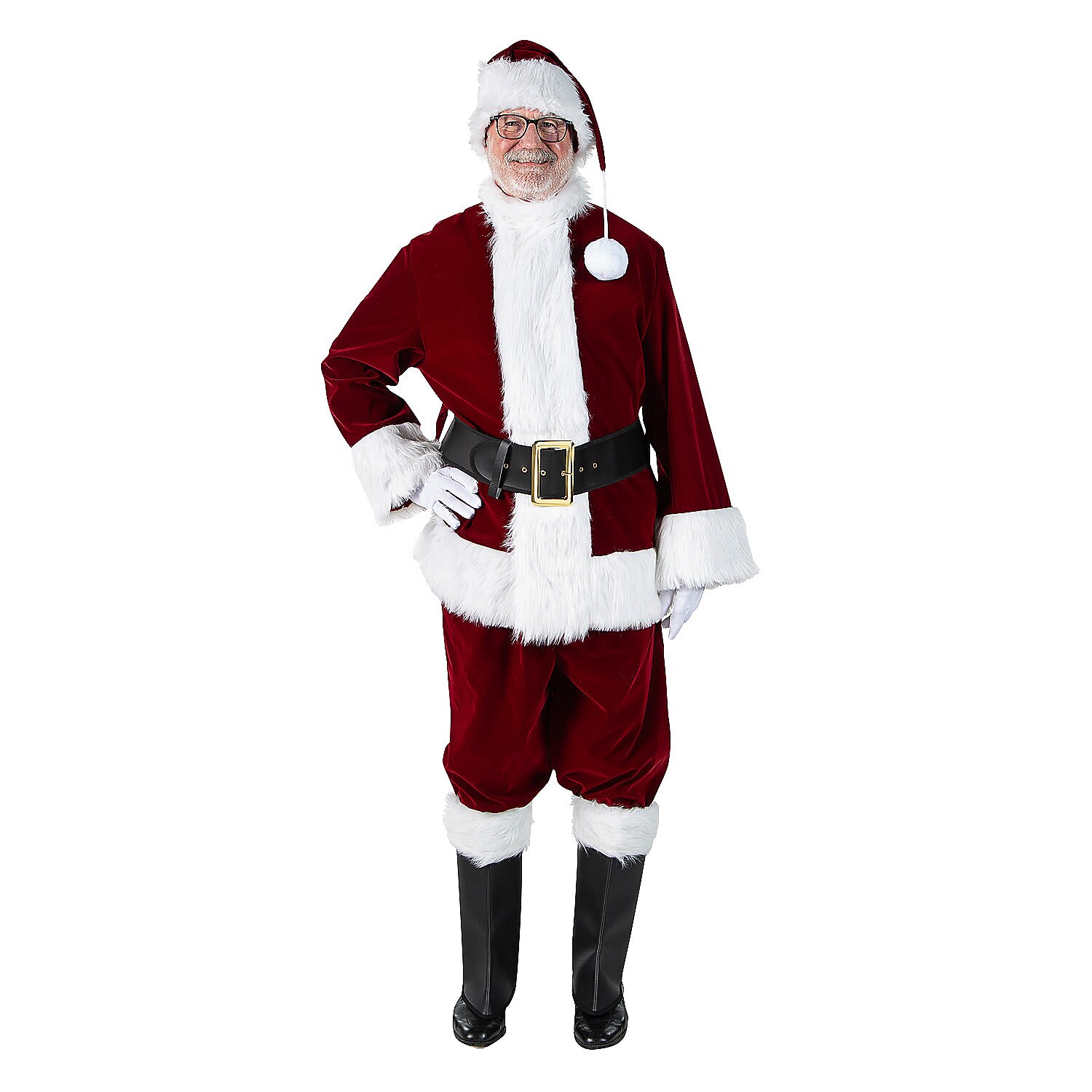 Halco Men's Burgundy Velvet Santa Suit Costume - XL at Lowes.com