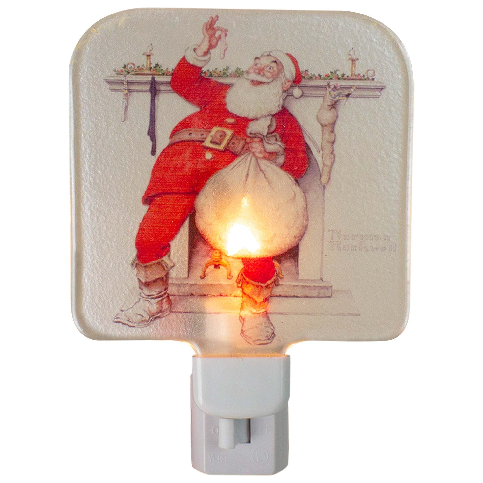Northlight Norman Rockwell 'Filling the Stocking' Glass Christmas Night ...