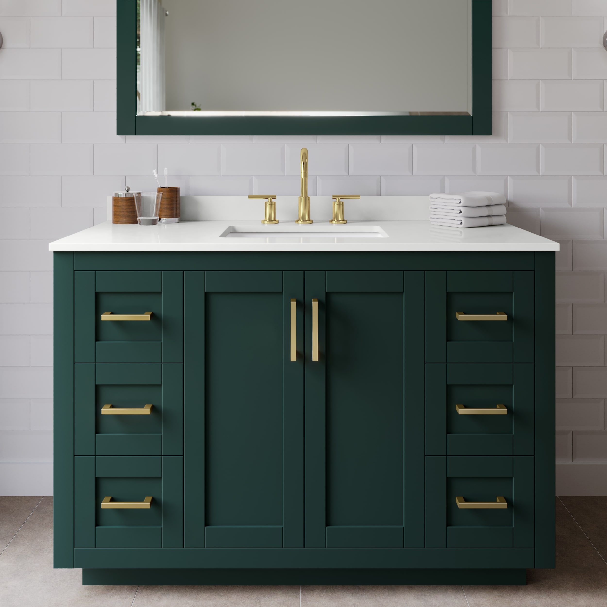 Wyndham Collection Miranda 48-in Green Undermount Single Sink Bathroom ...