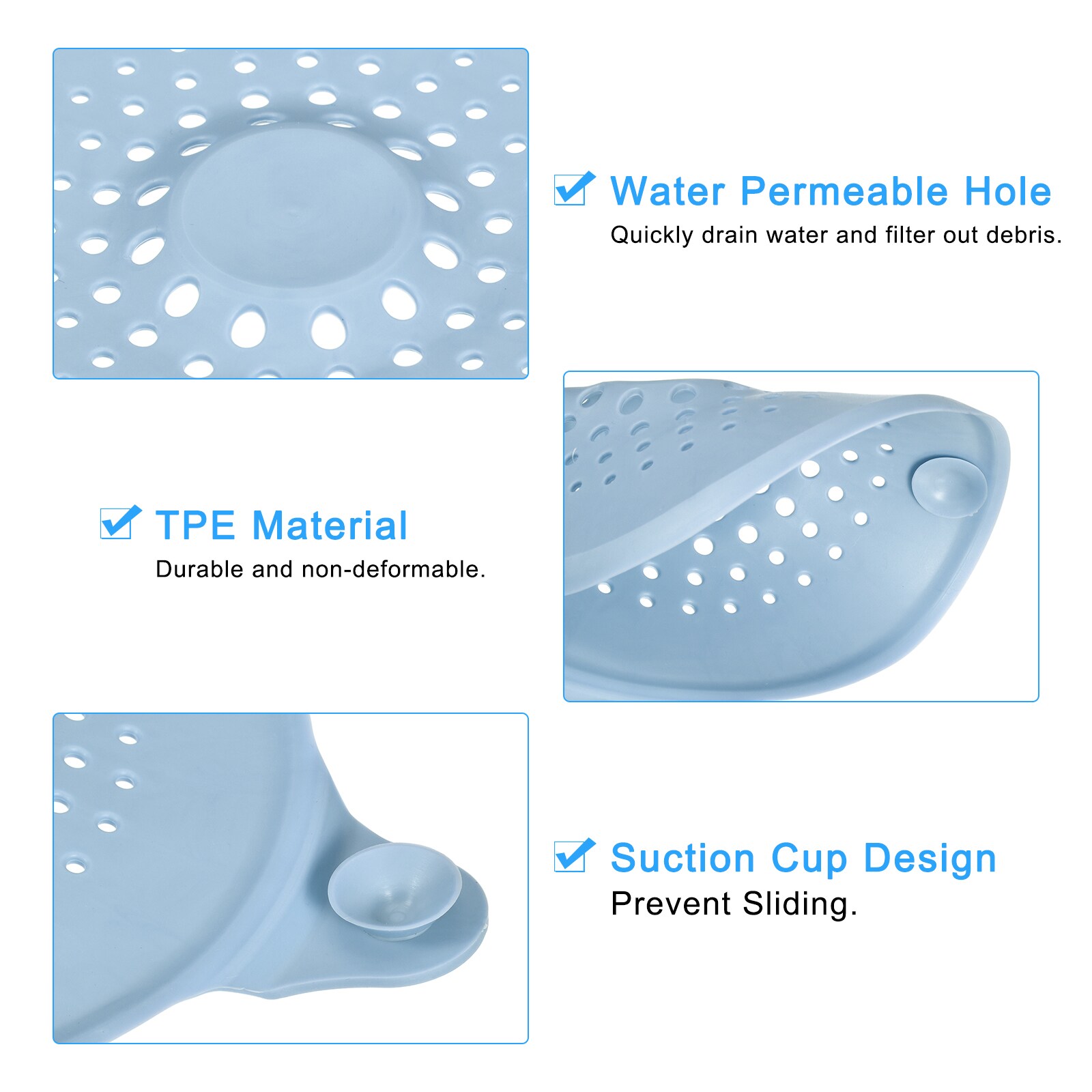 Unique Bargains Hair Drain Catcher 5.51inch Tub Drain Covers Drain ...