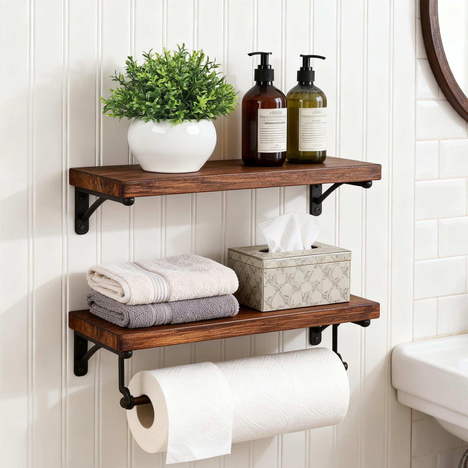 Garvee 4 Pcs Ceramic Potted Plants with PE Leaves Artificial Spherical ...