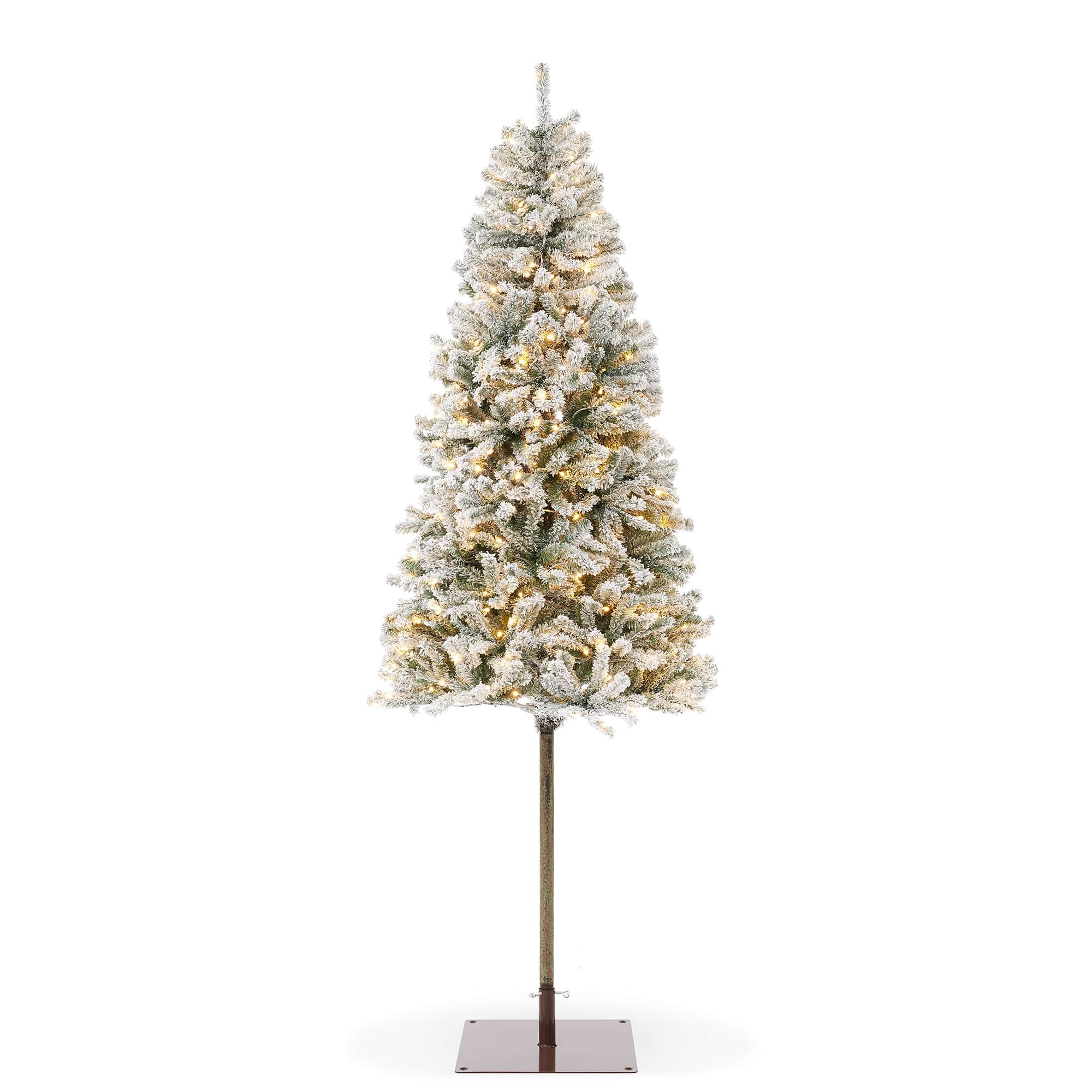 Casafield Pre-Lit Pencil Alpine Fir Artificial Christmas Tree with ...