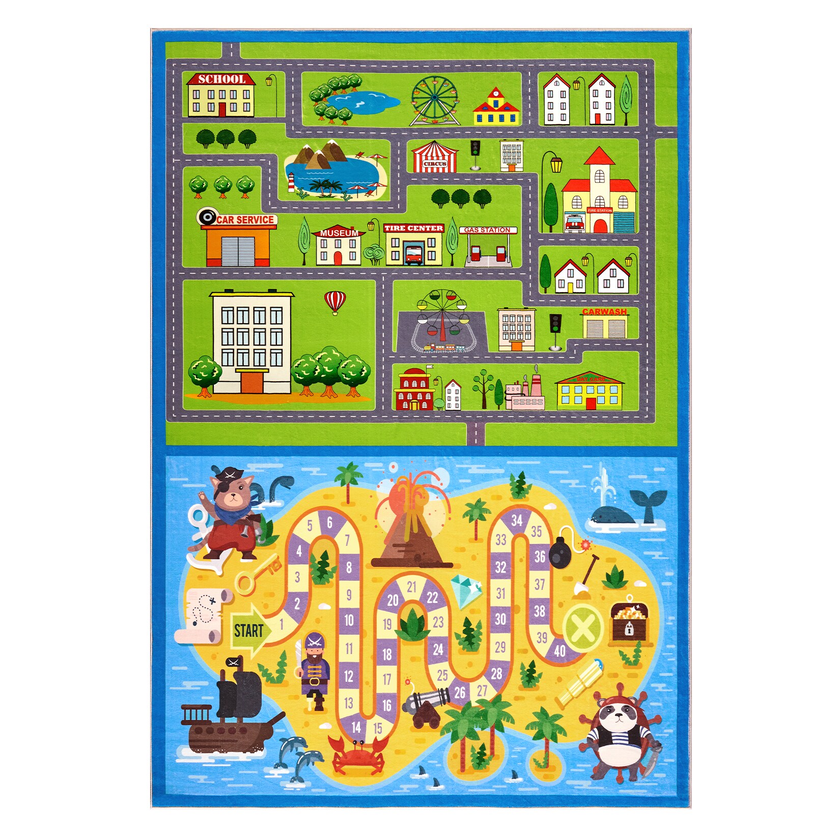 Garvee 4 x 6 ft Rectangular Polyester Kids Playroom Classroom Nursery ...