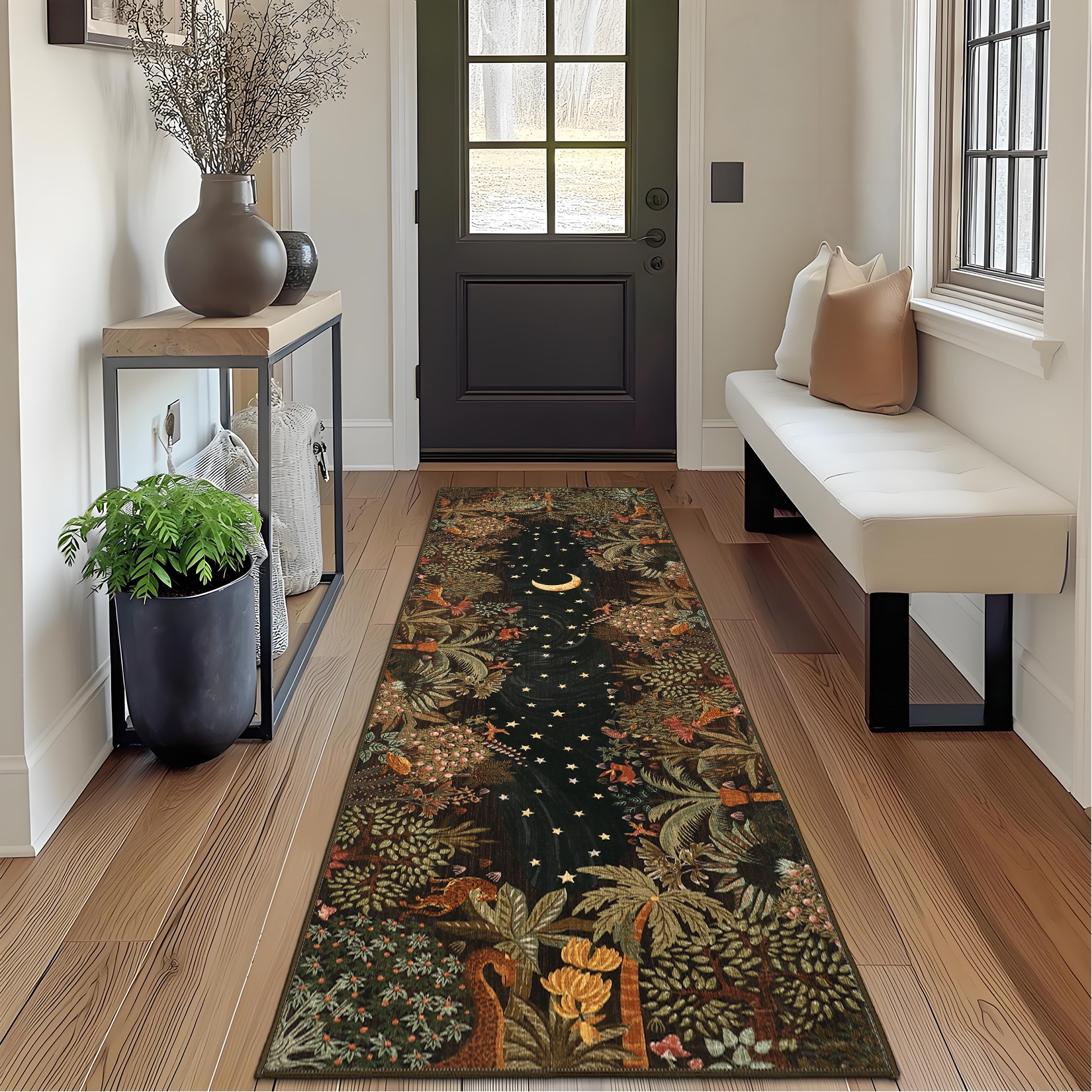 Garvee 2 x 6 ft Brown Polyester Rectangular Jungle Animal Print Soft ...