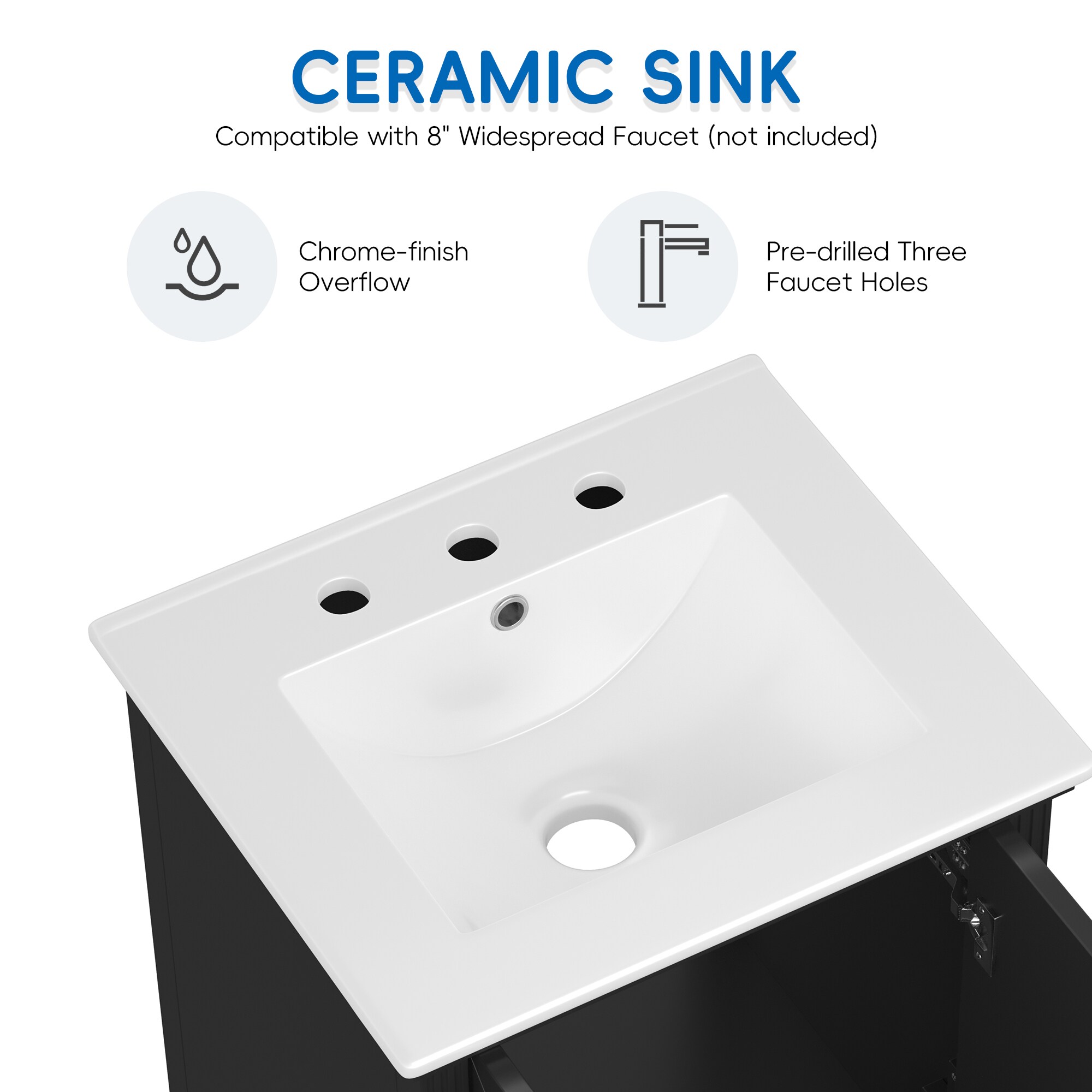 ModernLuxe 20inch Bathroom Vanity with Sink Bathroom Cabinet with Two ...