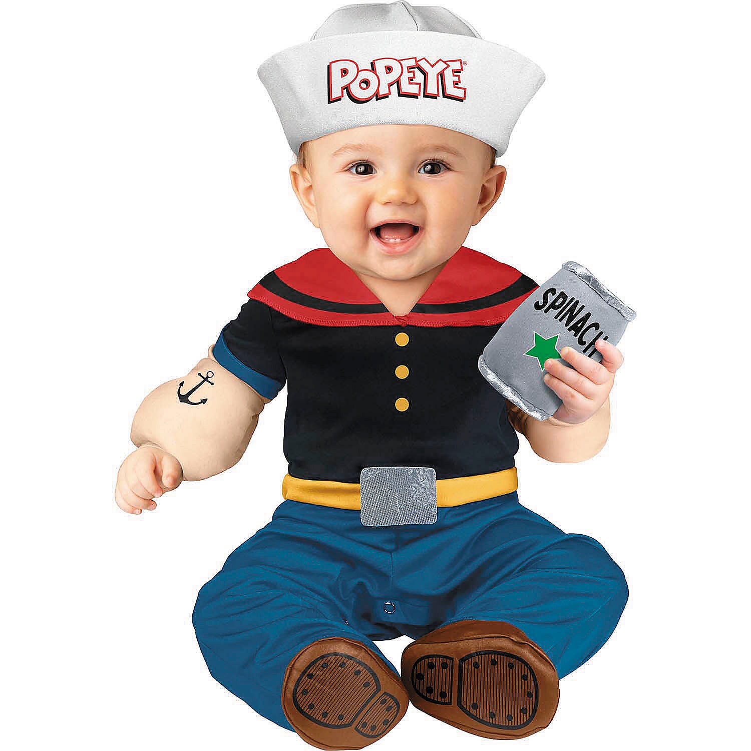 Fun World Baby Popeye the Sailor Popeye Jumpsuit Costume - 6-12 Months ...