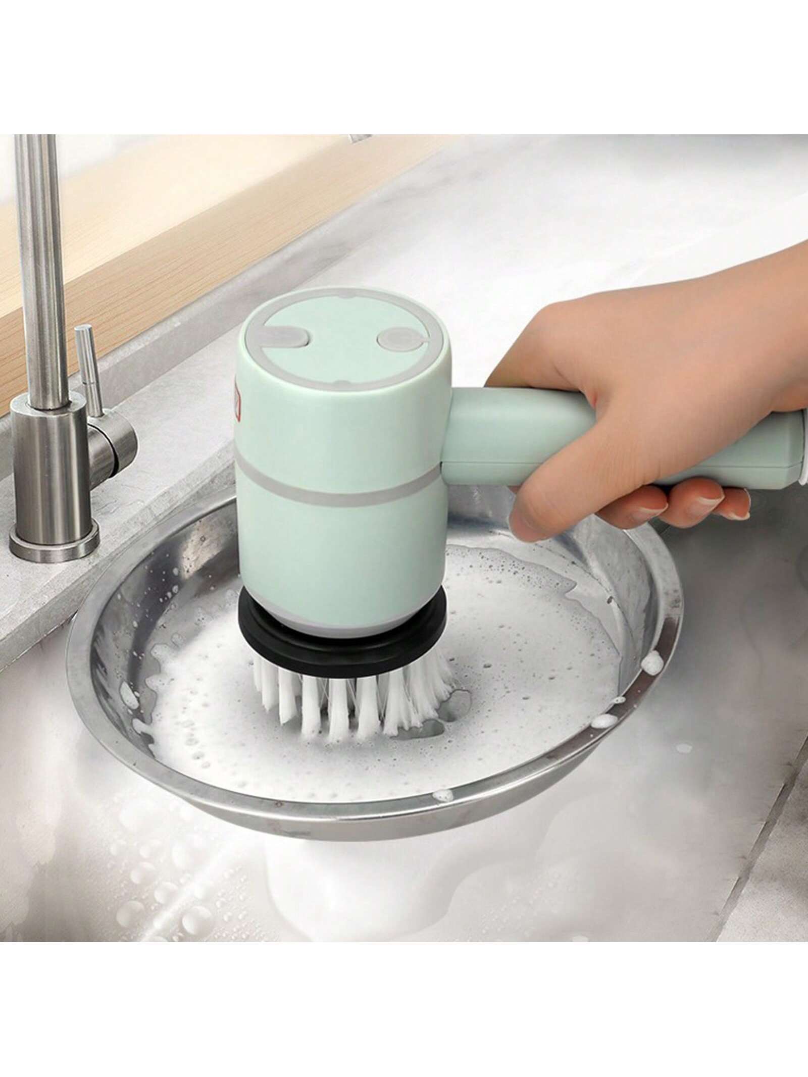 Qeetex Household Electric Spin Scrubber Multi-Function Cleaning Brush With 4 Replaceable Brush ...