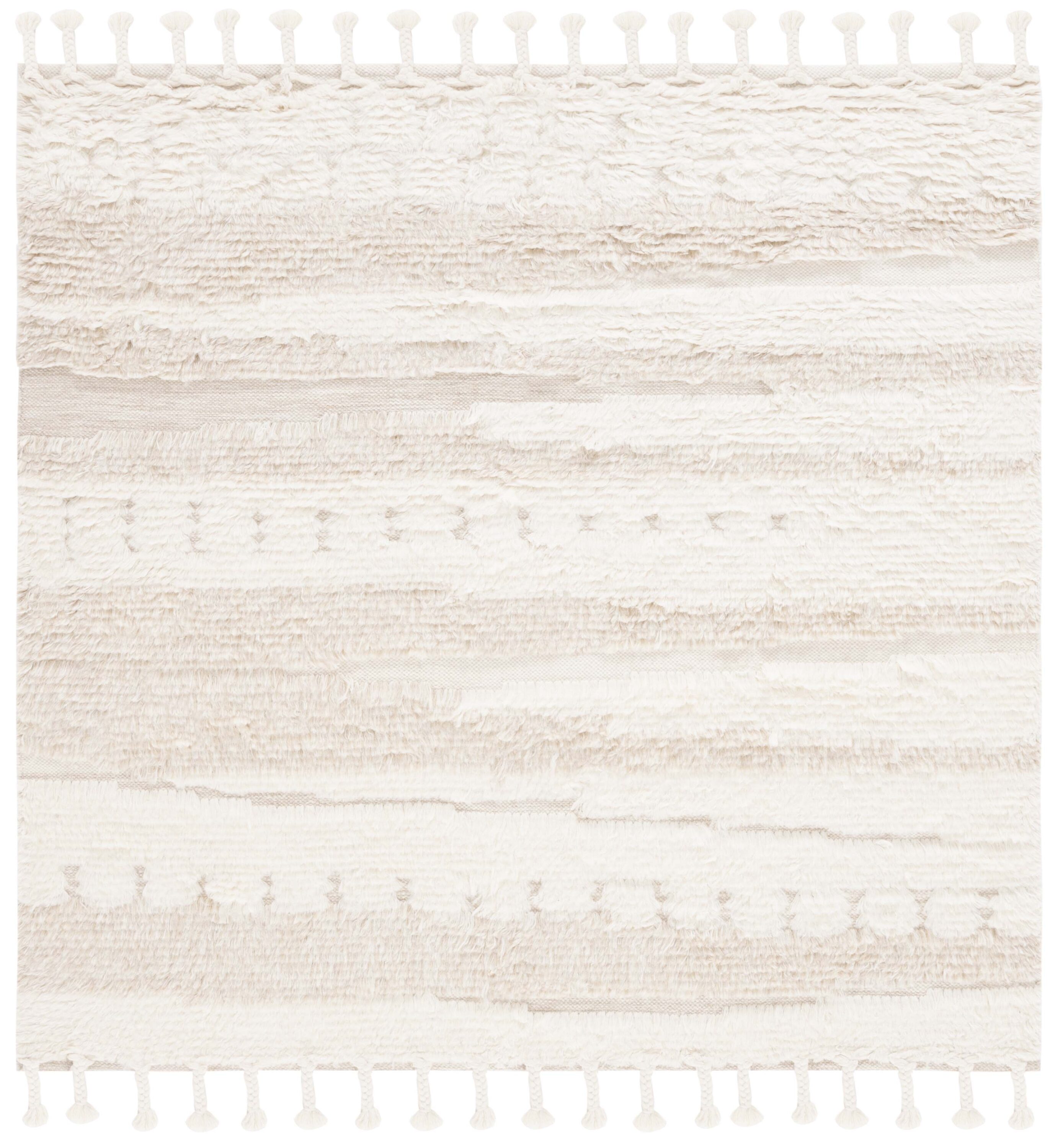 Safavieh Kenya 958A Ivory Beige With Tassel 6 x 6 Square Area rug in ...