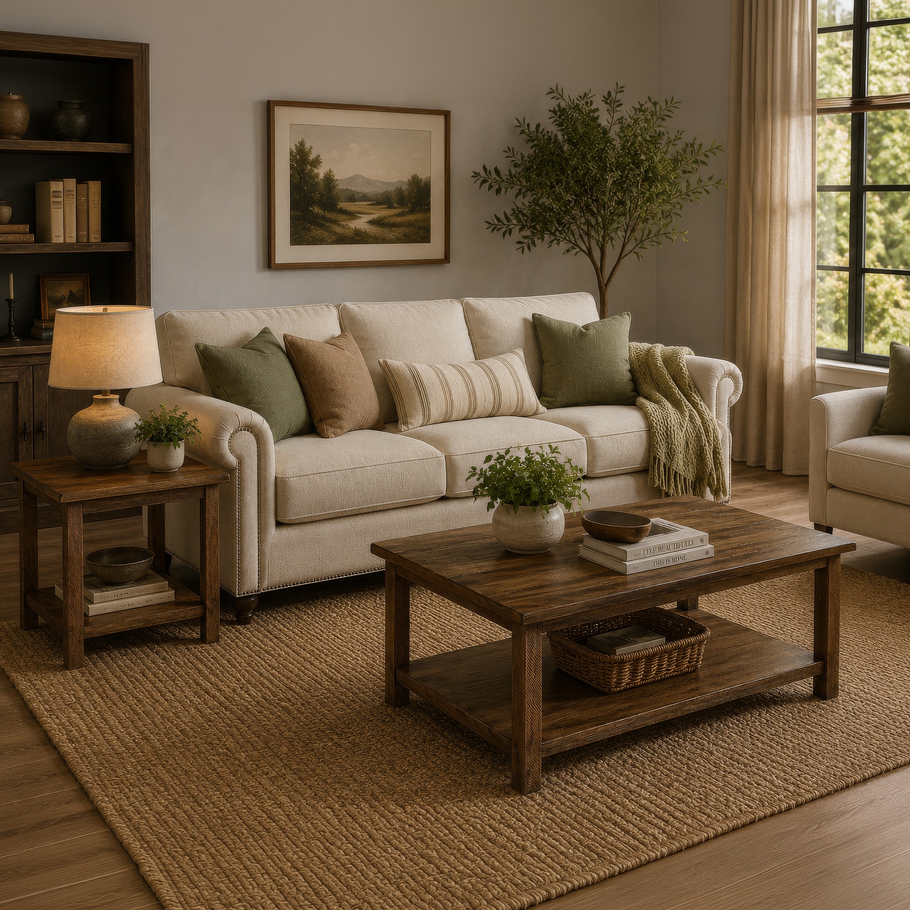 Benzara Ayne 2Piece Coffee and End Table Set Lower Shelf Distressed ...