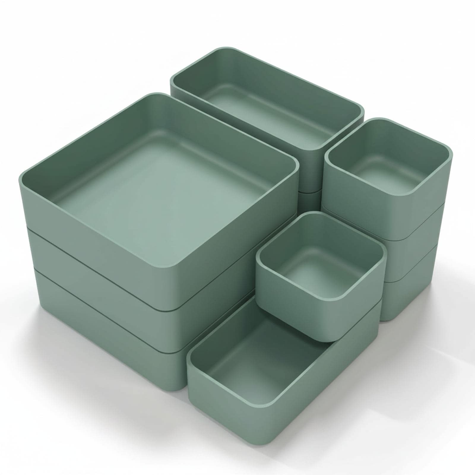Baginizer 11-Piece Stackable Drawer Organizer Set Multi-Size Trays for ...