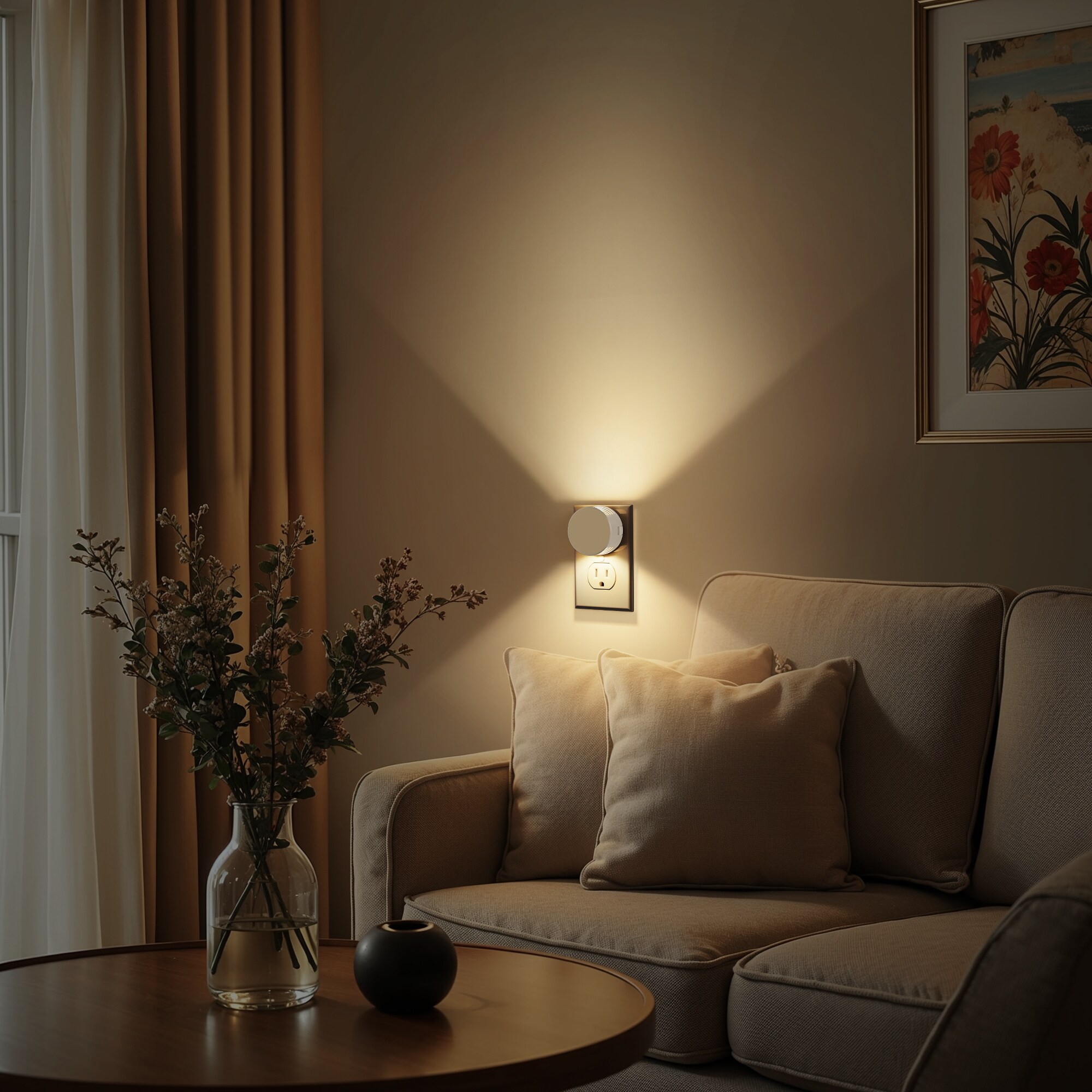 DORESshop 1 Watt Integrated LED Plug In Round Wall Like Night Light ...
