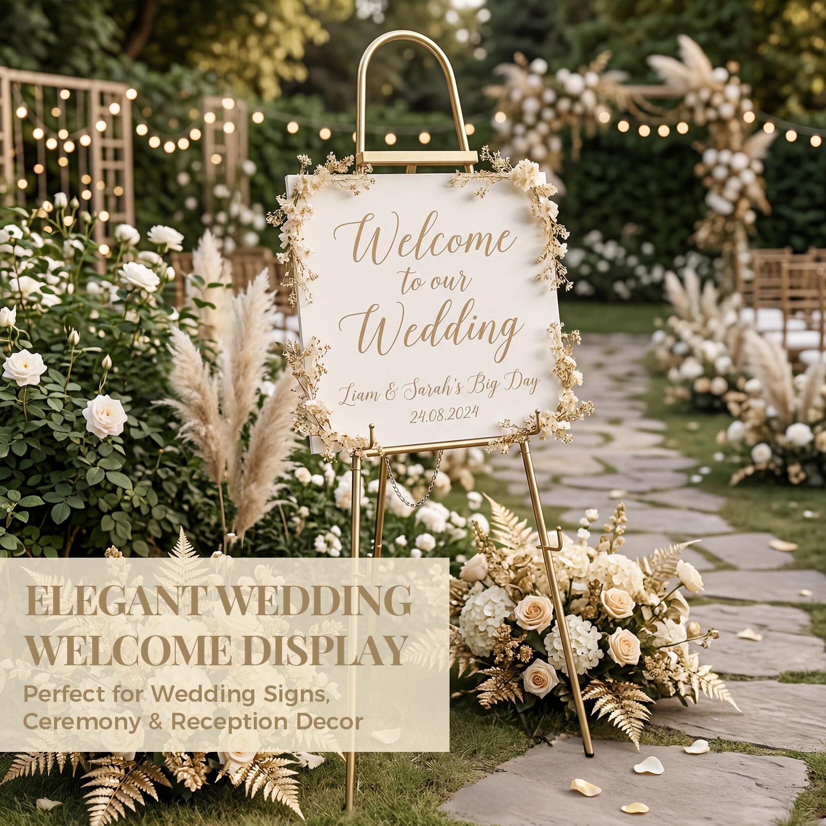 Garvee Elegant Wedding Welcome Display Stand 63 Inch 4 Display Modes ...