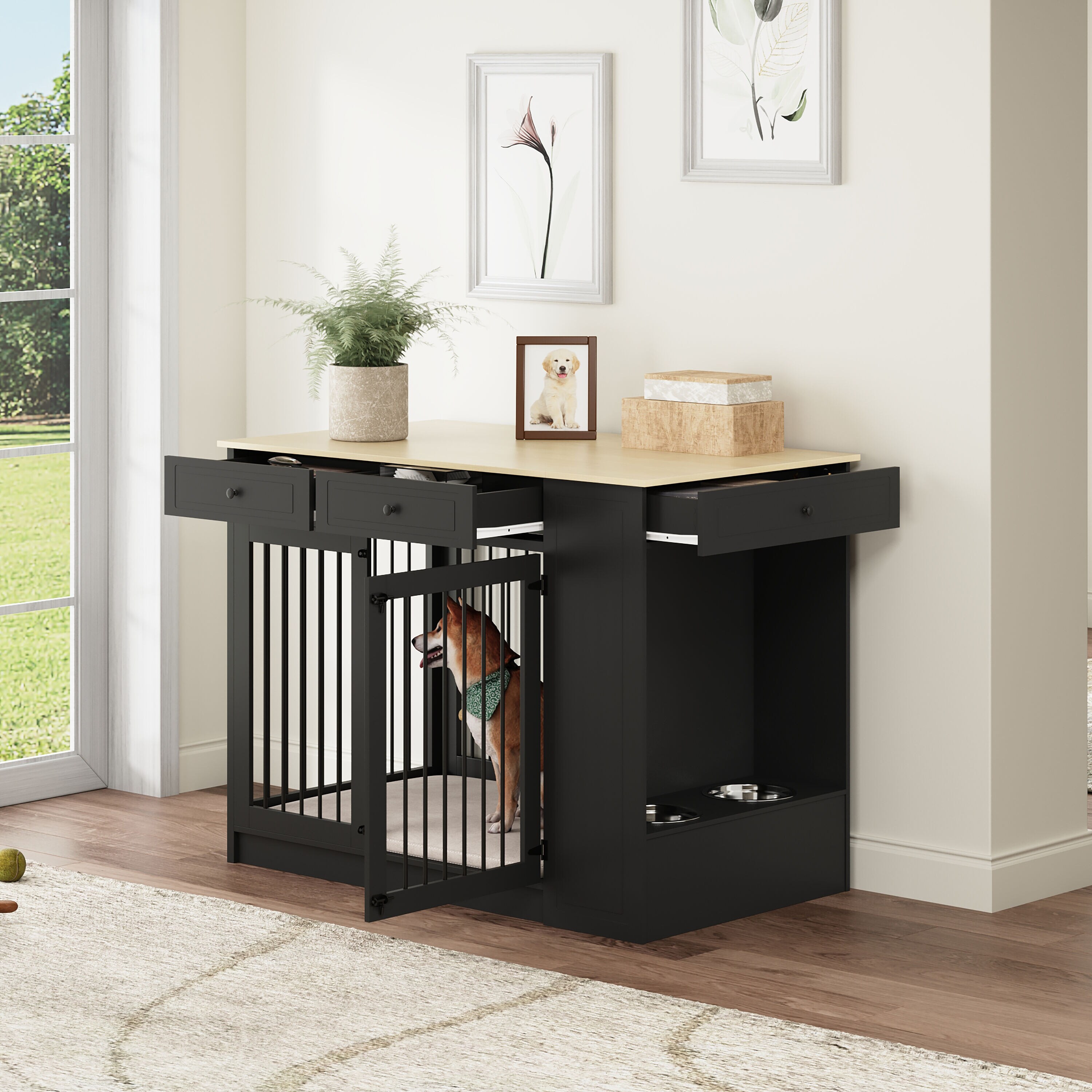 MIDHAM Composite Indoor Large Dog House in the Pet Houses department at ...