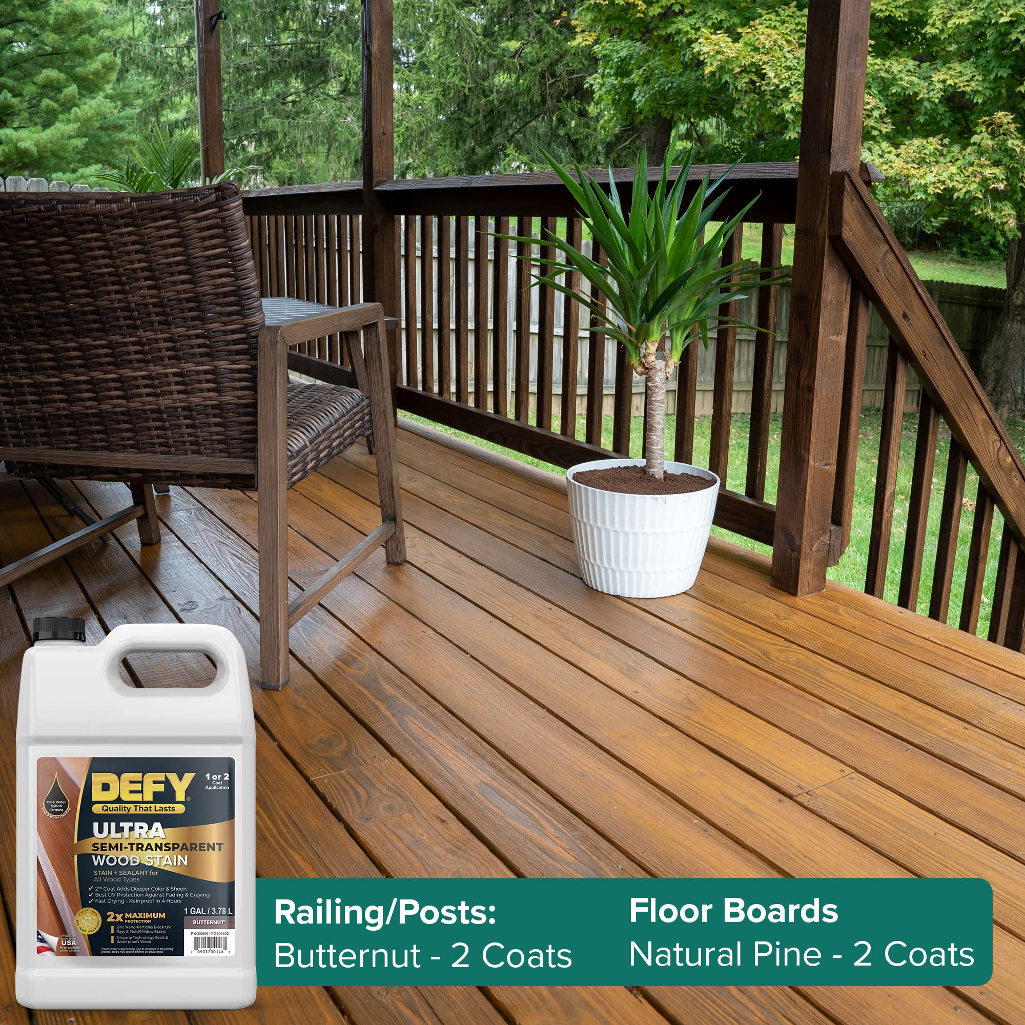 DEFY Ultra Semi-Transparent Outdoor Wood Stain and Sealer in One ...