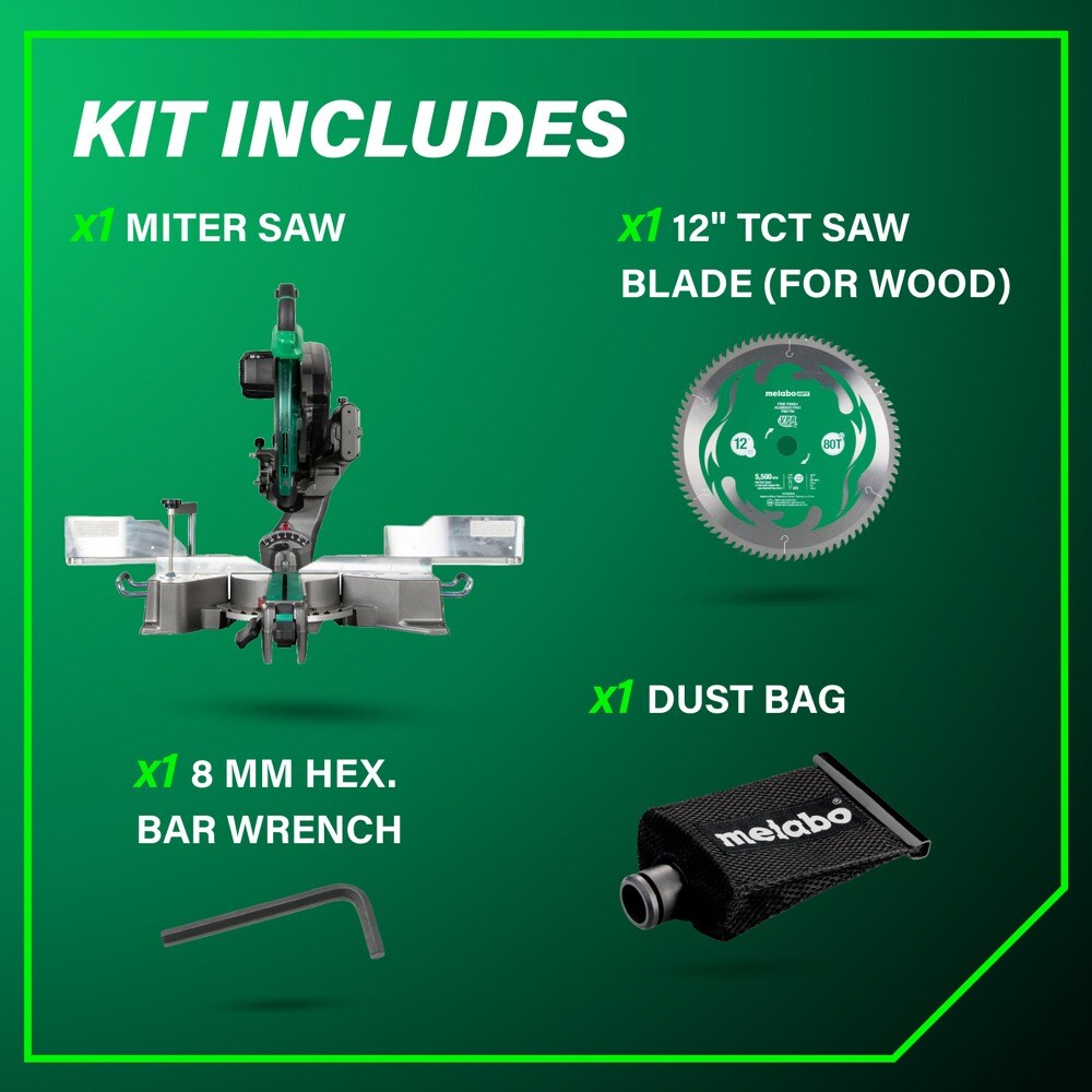 Metabo HPT 120V 15 Amp 12 in. Corded Dual Bevel Sliding Miter Saw in ...