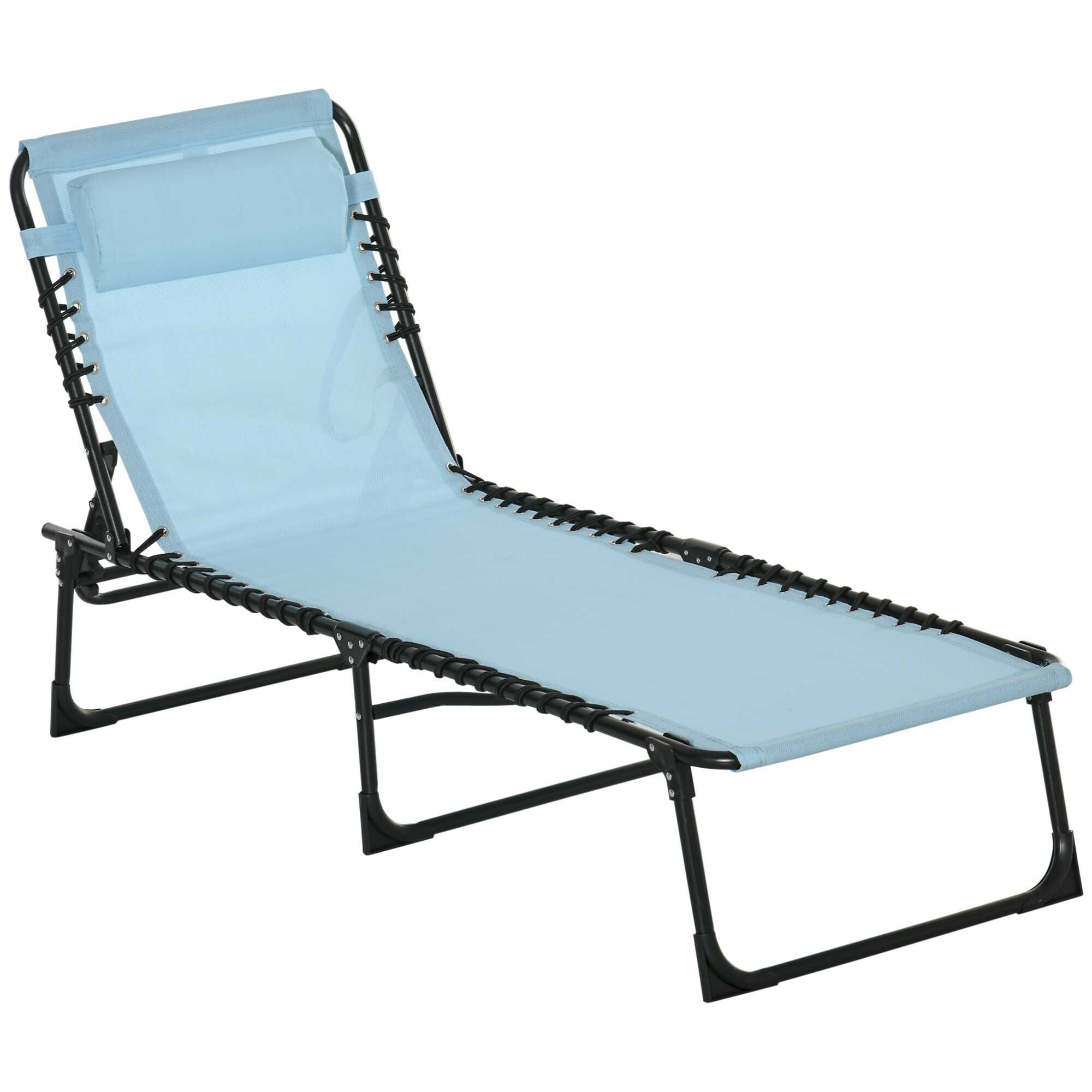 Miki Shinly Folding Reclining Chaise Lounge Chair Black powder coating ...