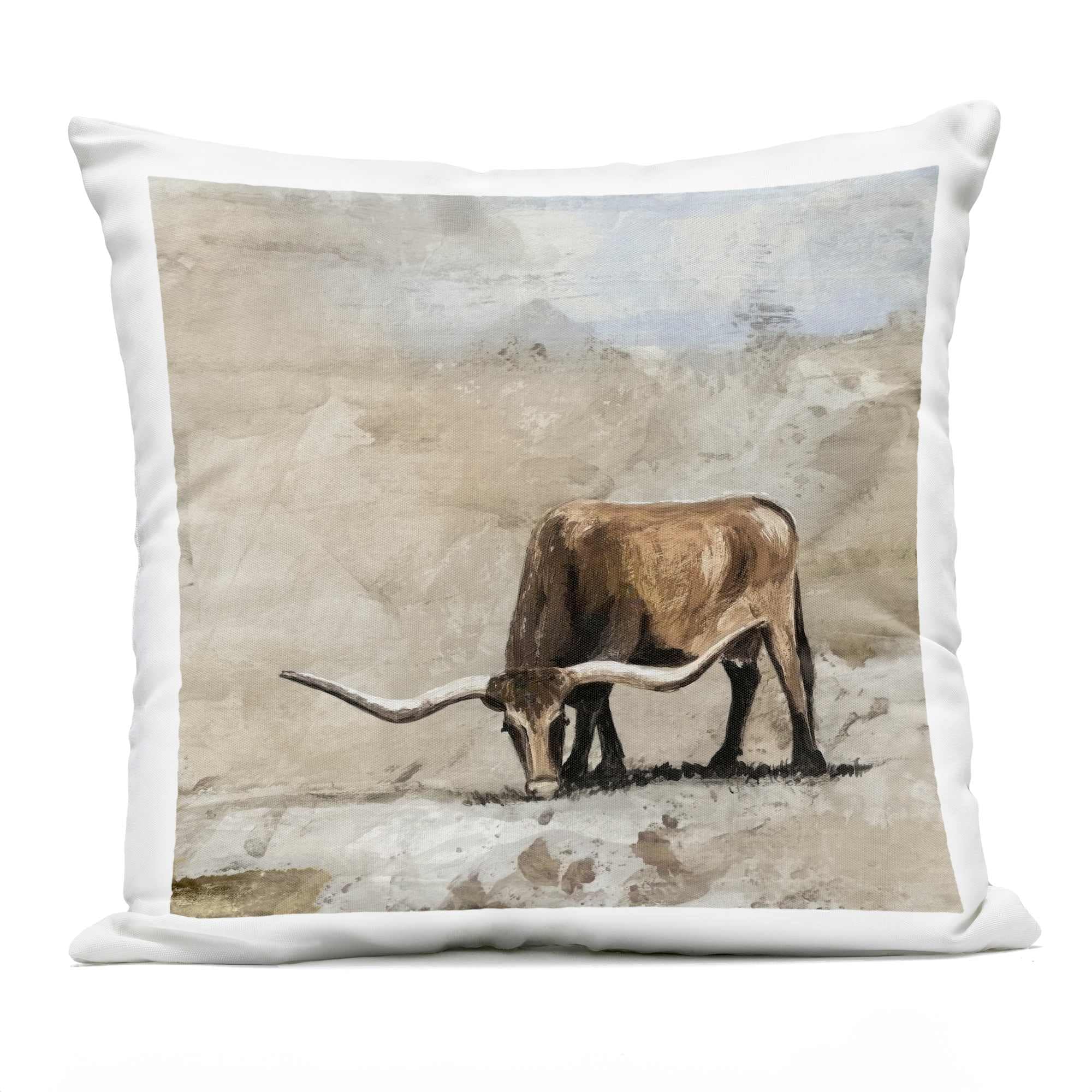 Stupell Industries Logan Longhorn Cattle Outdoor Printed Pillowdesign ...
