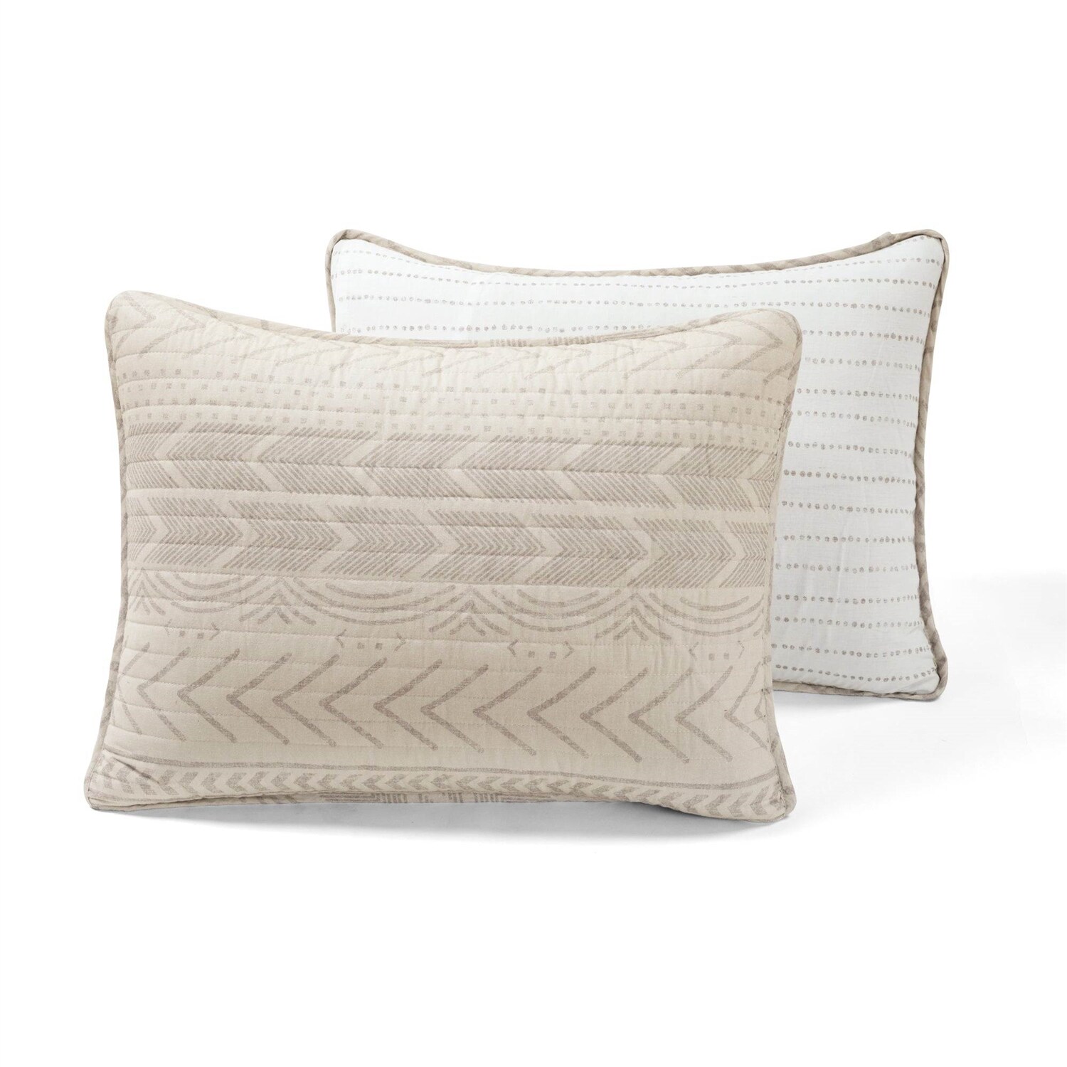 Slickblue 3-Piece Scandinavian - Beige King Reversible Cotton Quilt Set ...