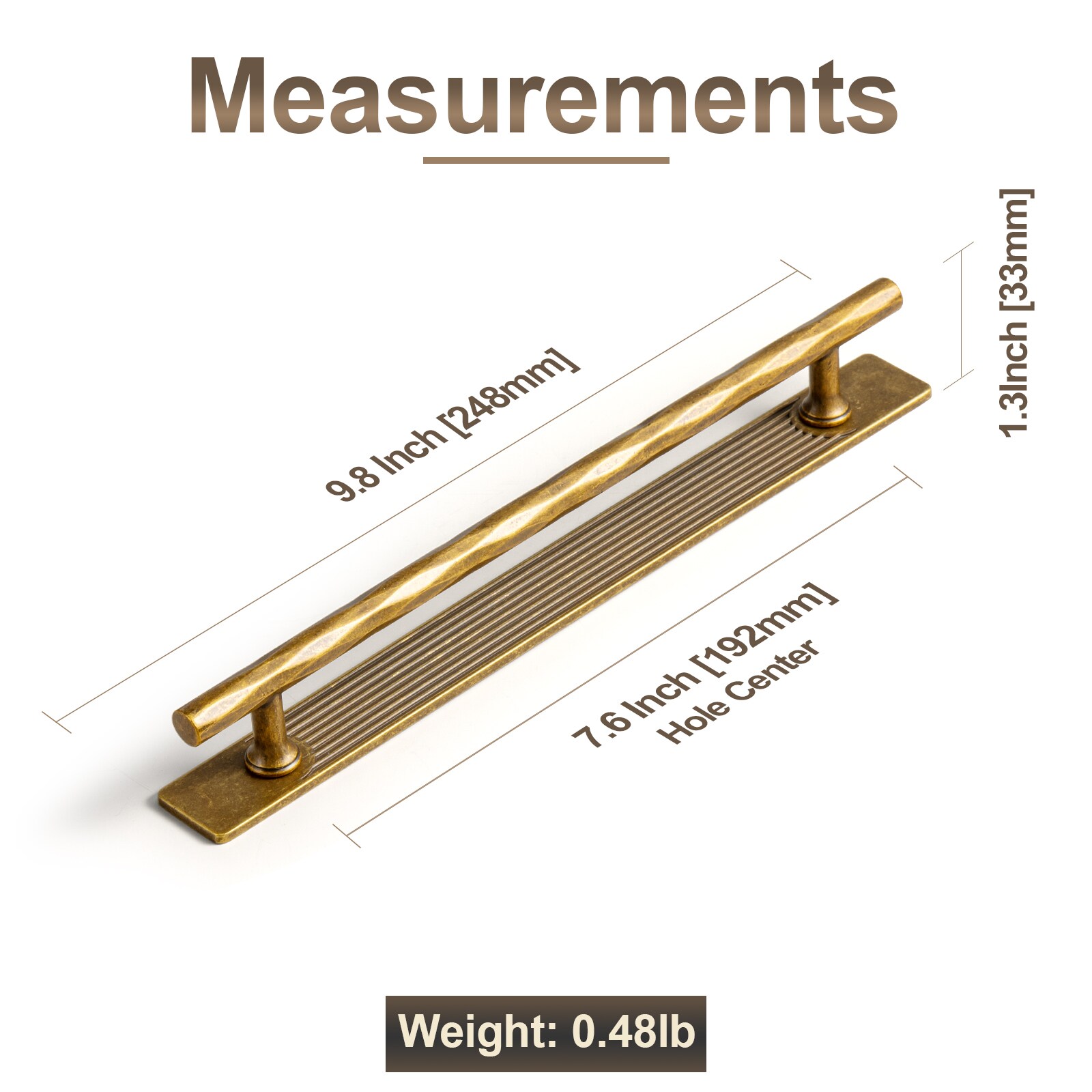 Miaokesen 7-9/16-in , 192mm Center to Center Antique Brass Cylindrical ...