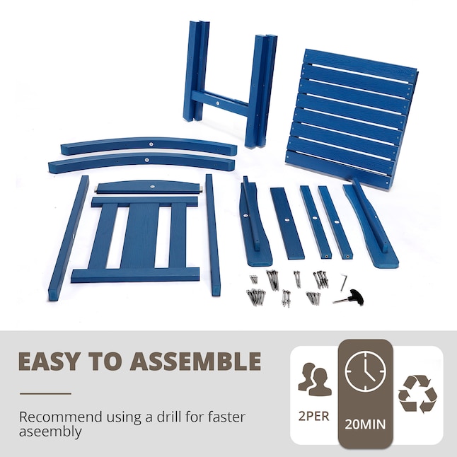Lue Bona The Adirondack Set Of 2 Navy Blue Plastic Frame Stationary