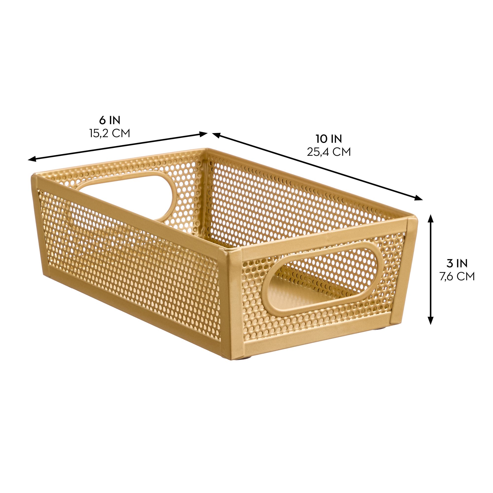mDESIGN Perforated Metal Storage Bin with Handles - Set of 4 - Soft ...