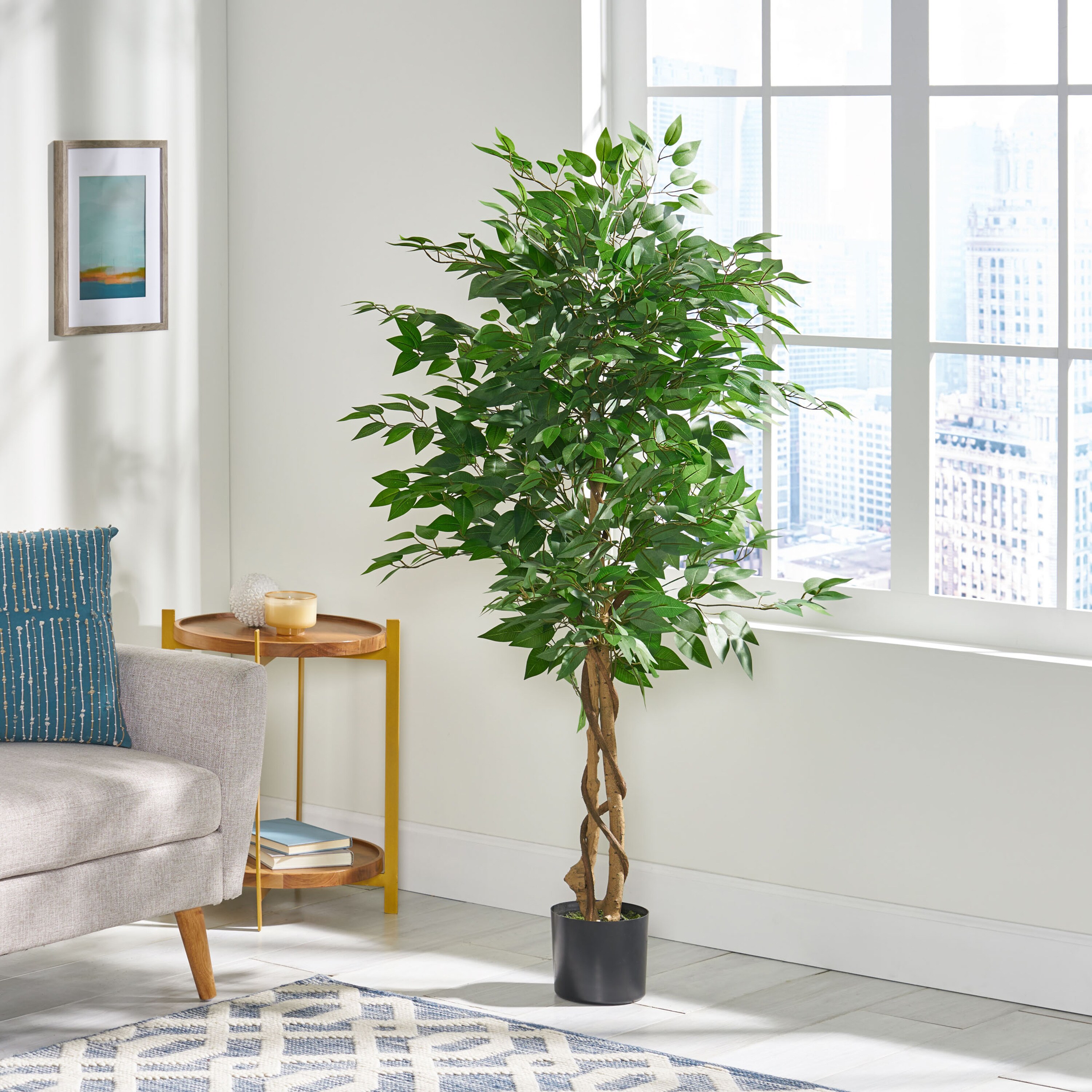 Wooakway 150cm Artificial Ficus Tree in the Artificial Plants & Flowers ...