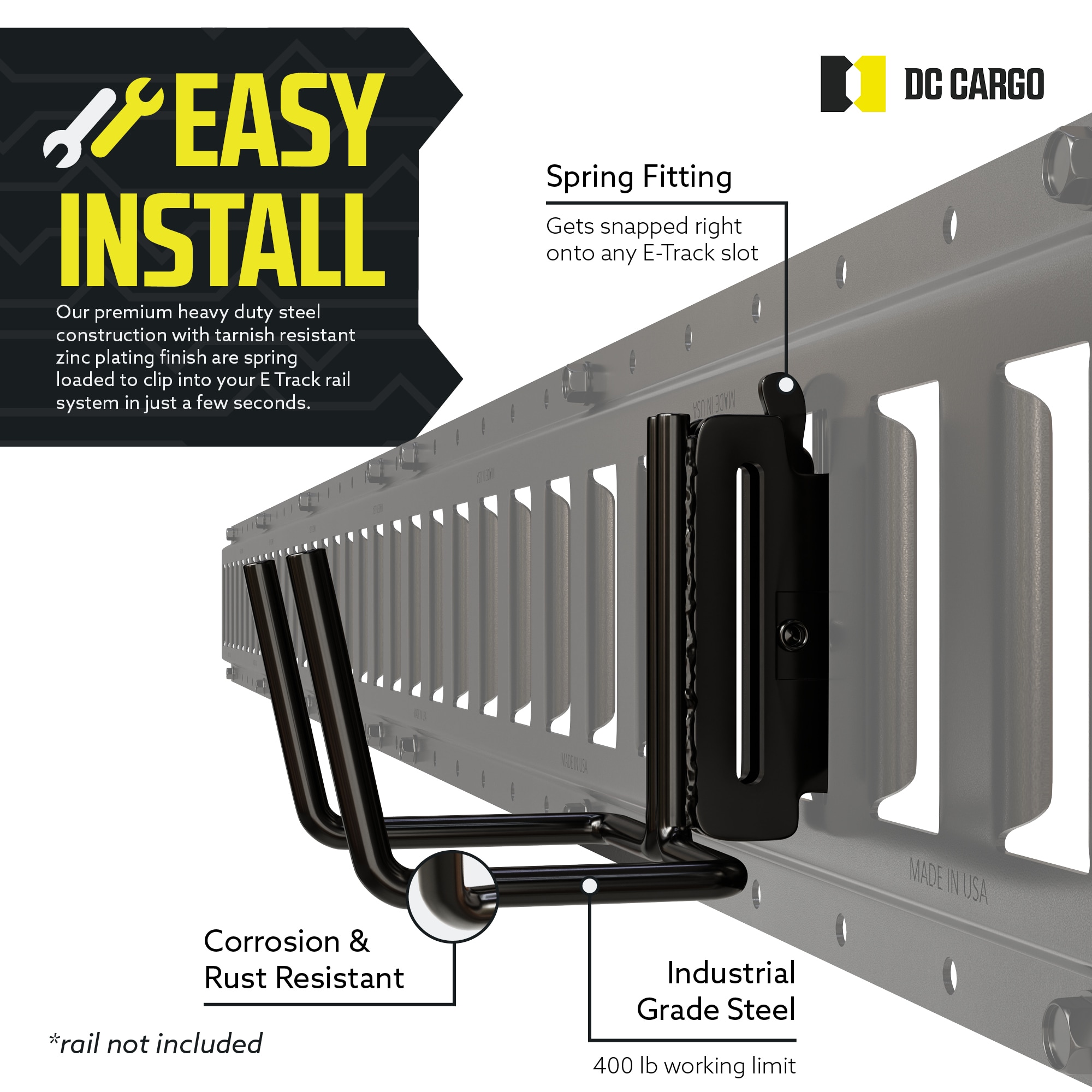 DC Cargo E-Track Steel E-track (1-Piece) 3ETSH at Lowes.com