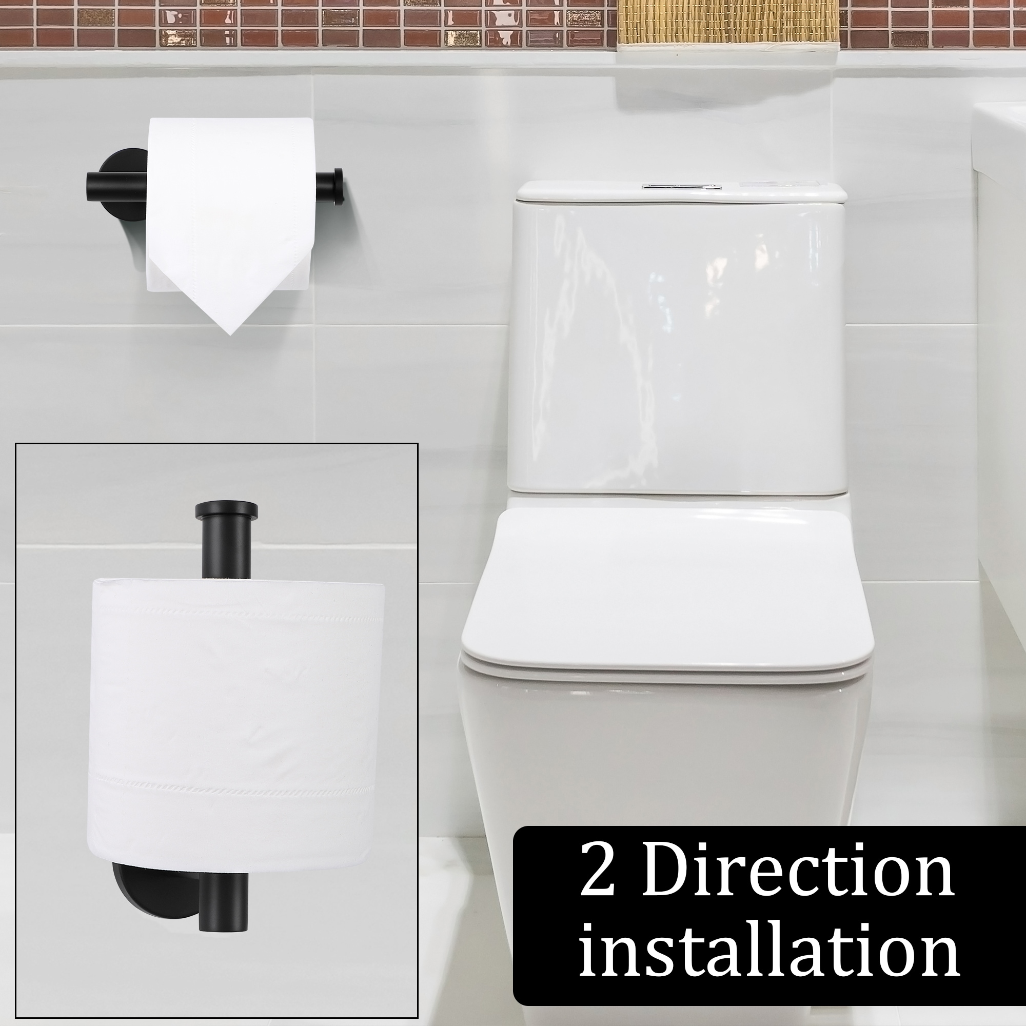 Unique Bargains Toilet Paper Holder Wall Mounted Tissue Towel Holder ...